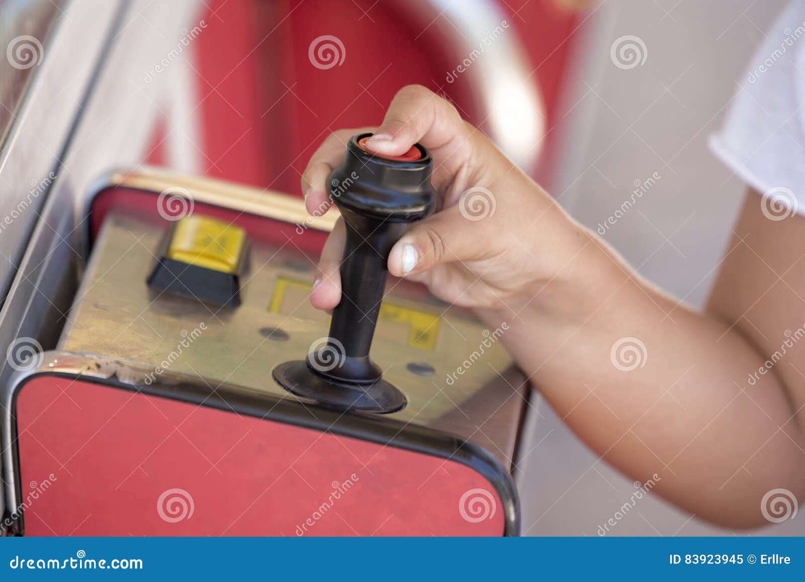 Hand of Child Pressing Button Stock Image - Image of machine, joystick ...