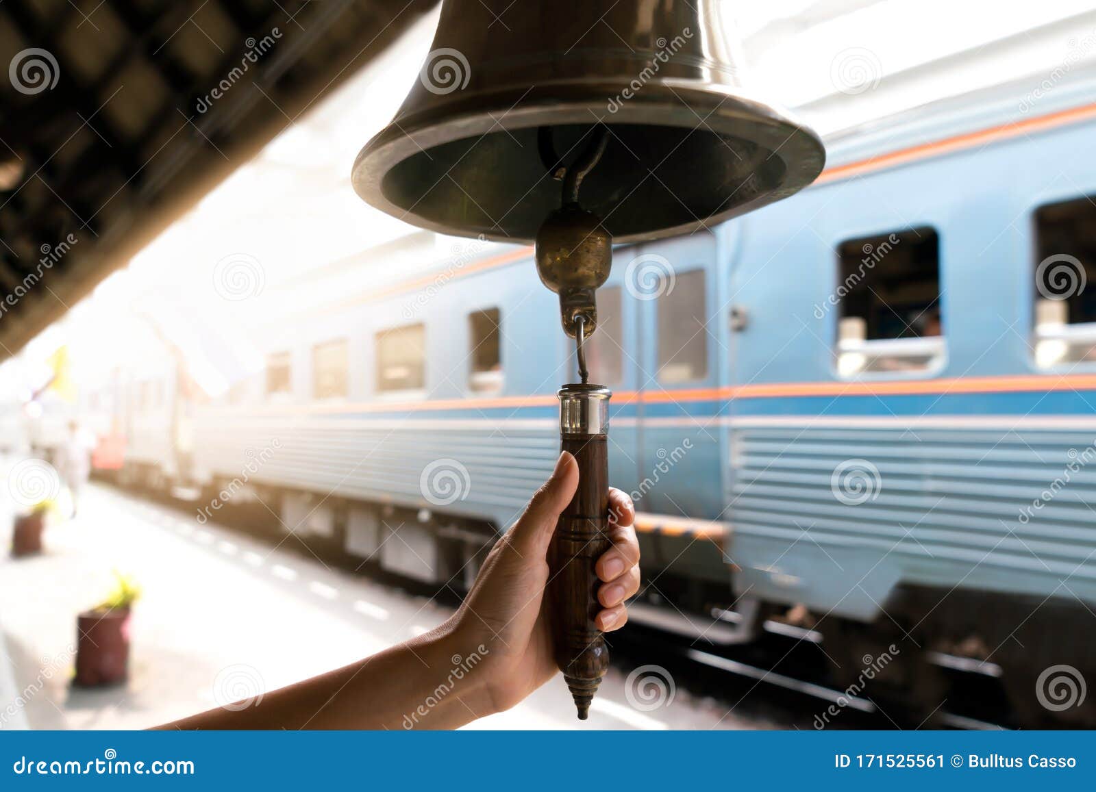 Hand Chimes for Signal at the Train Station Stock Image - Image of ...