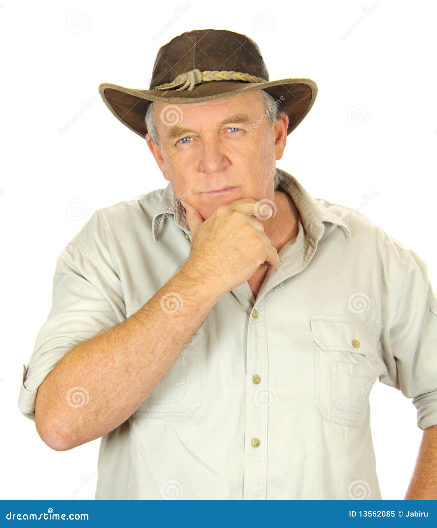 Hand on Chin Man stock image. Image of satisfied, standing - 13562085