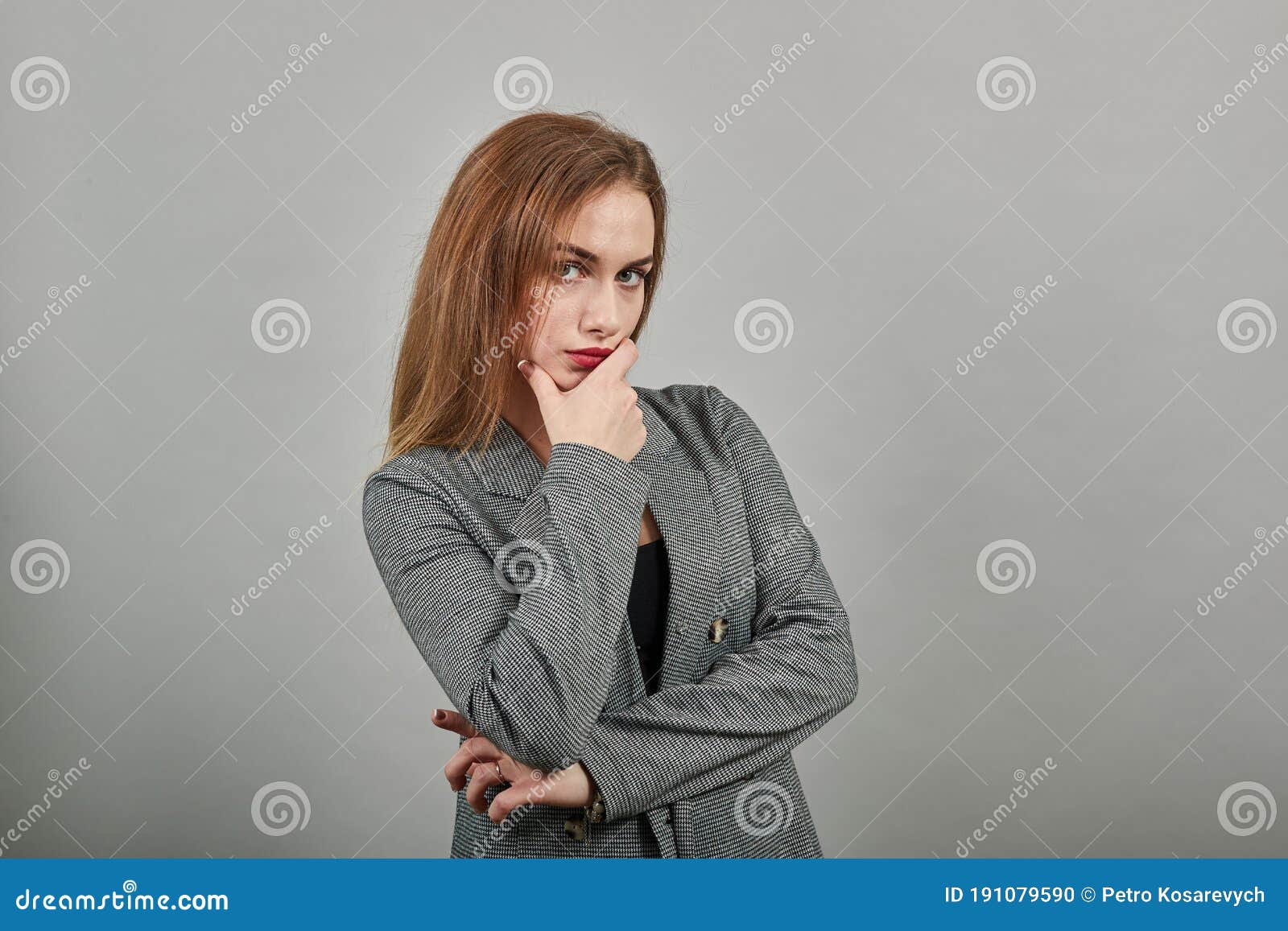 Hand on Chin Thinking Question, Pensive Expression. Doubt. Thoughtful ...