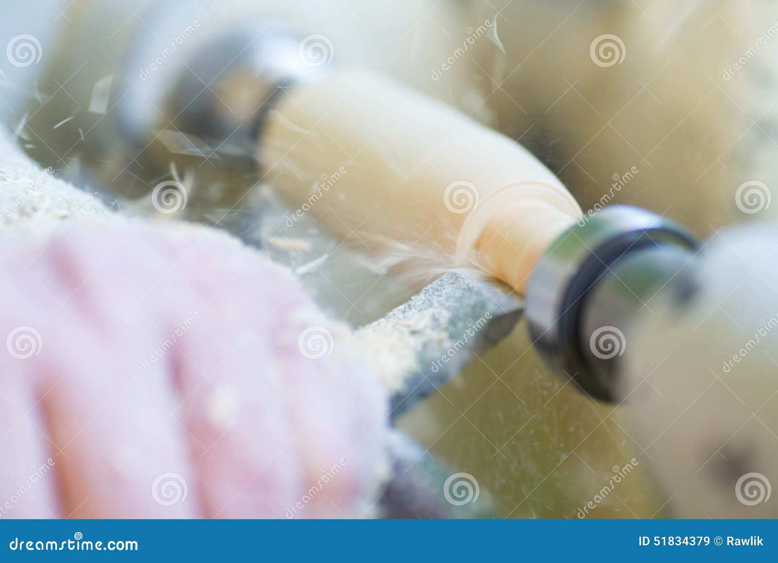 Hand with a Chisel in the Course of the Woodwork Stock Image - Image of ...