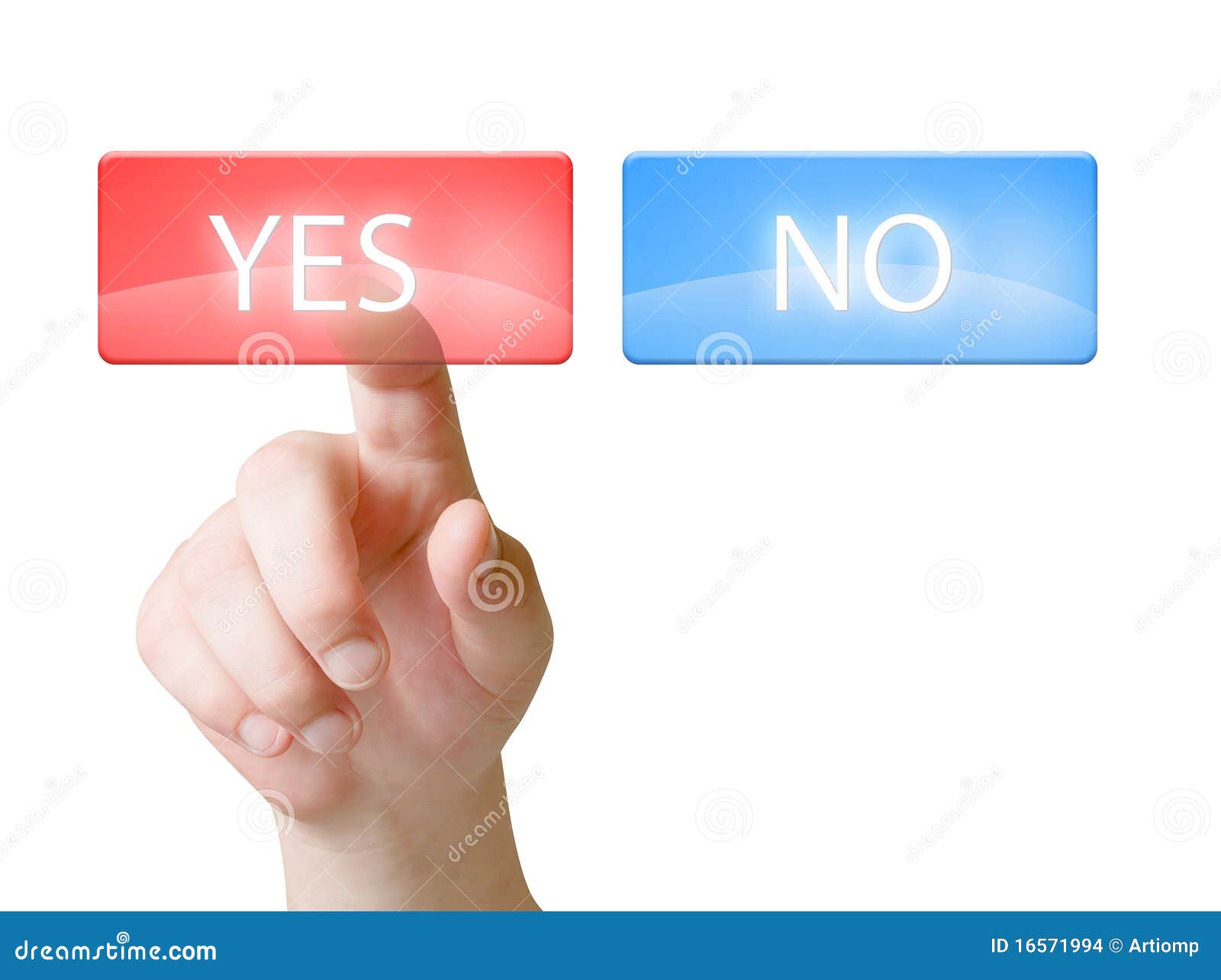 Hand and choise buttons stock photo. Image of click, result - 16571994