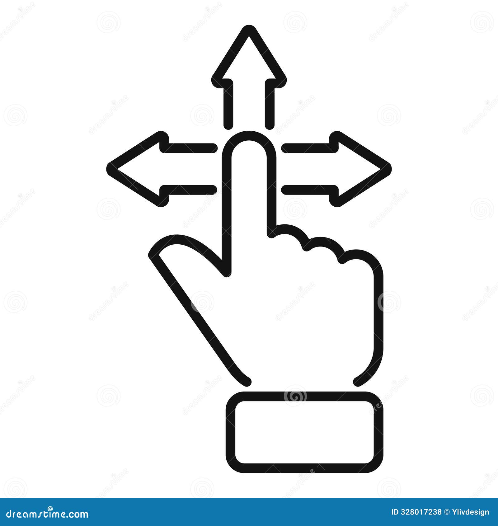 Hand Choosing from Multiple Directions Arrows Icon Stock Vector ...