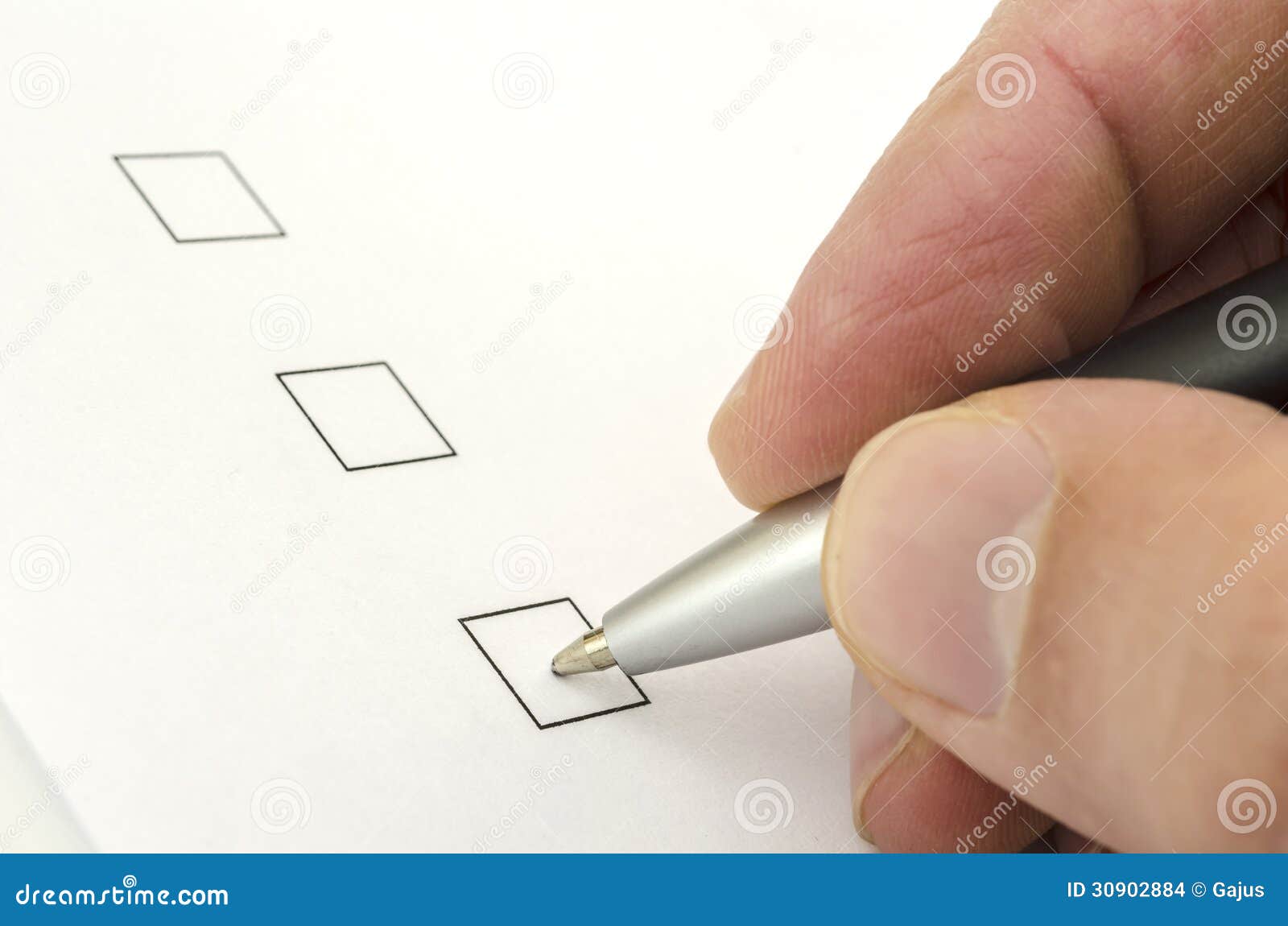 Hand Choosing One of Three Options Stock Photo - Image of student ...
