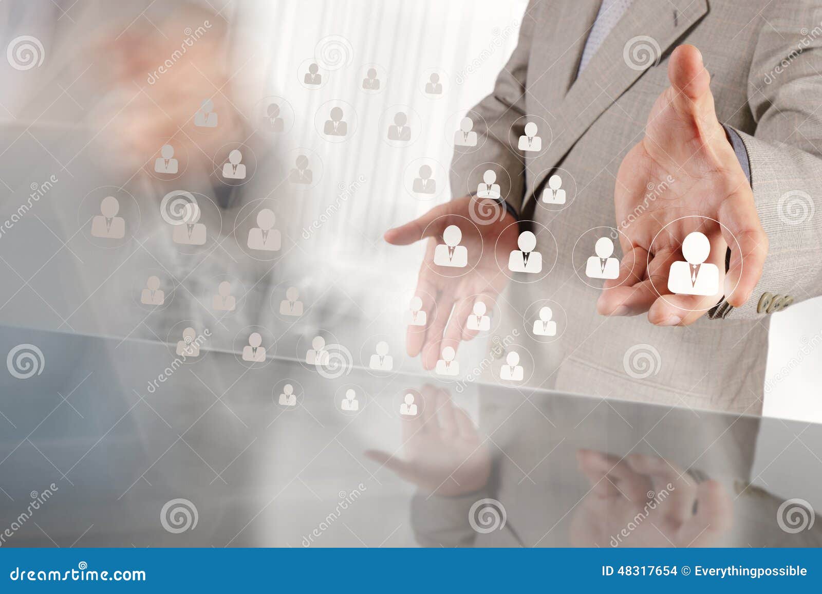 Hand Choosing People Icon As Human Resources Stock Photo - Image of ...