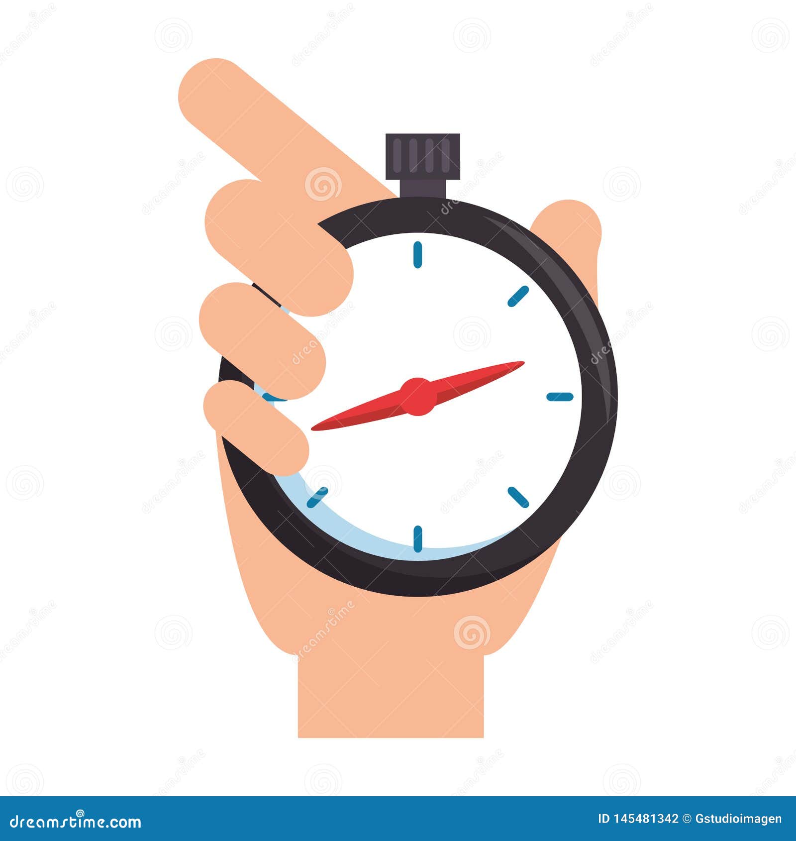 Hand with Chronometer Timer Stock Illustration - Illustration of ...