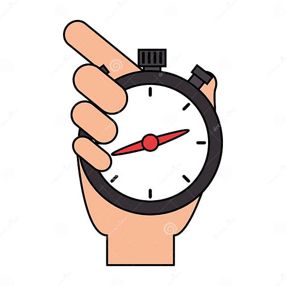 Hand with Chronometer Timer Stock Illustration - Illustration of person ...