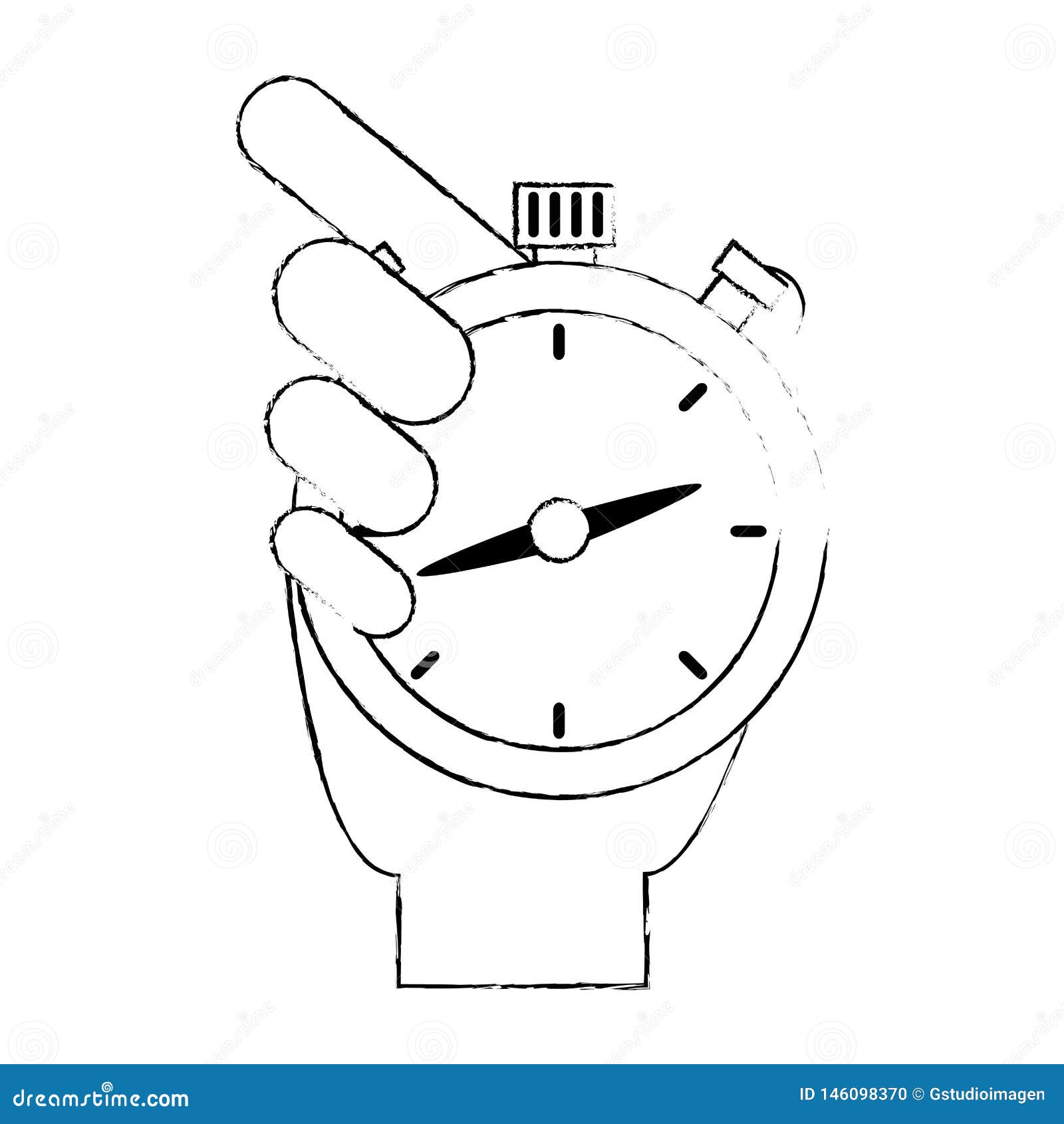 Hand with Chronometer Timer Stock Illustration - Illustration of user ...