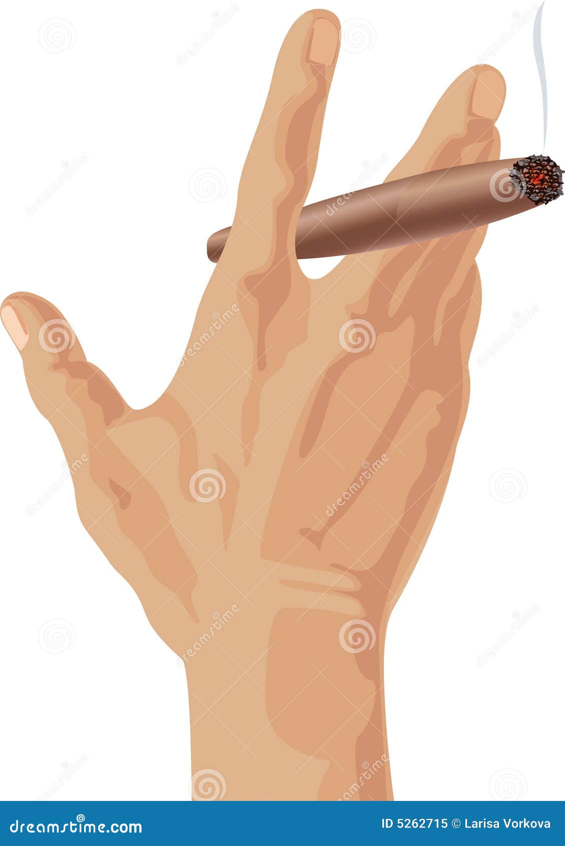 Hand_cigar stock vector. Illustration of health, organism - 5262715