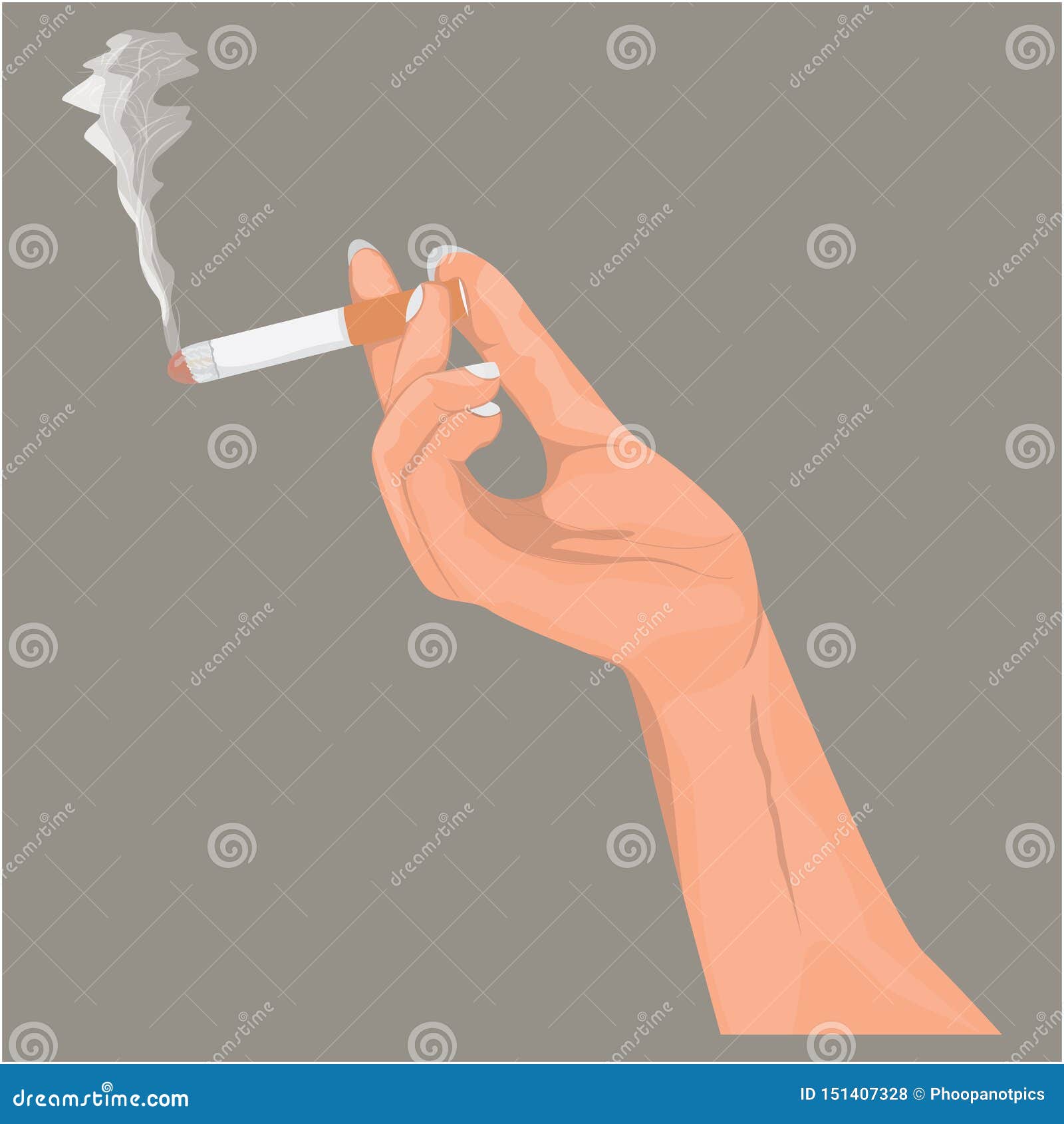 Hand with cigarette stock vector. Illustration of danger - 151407328