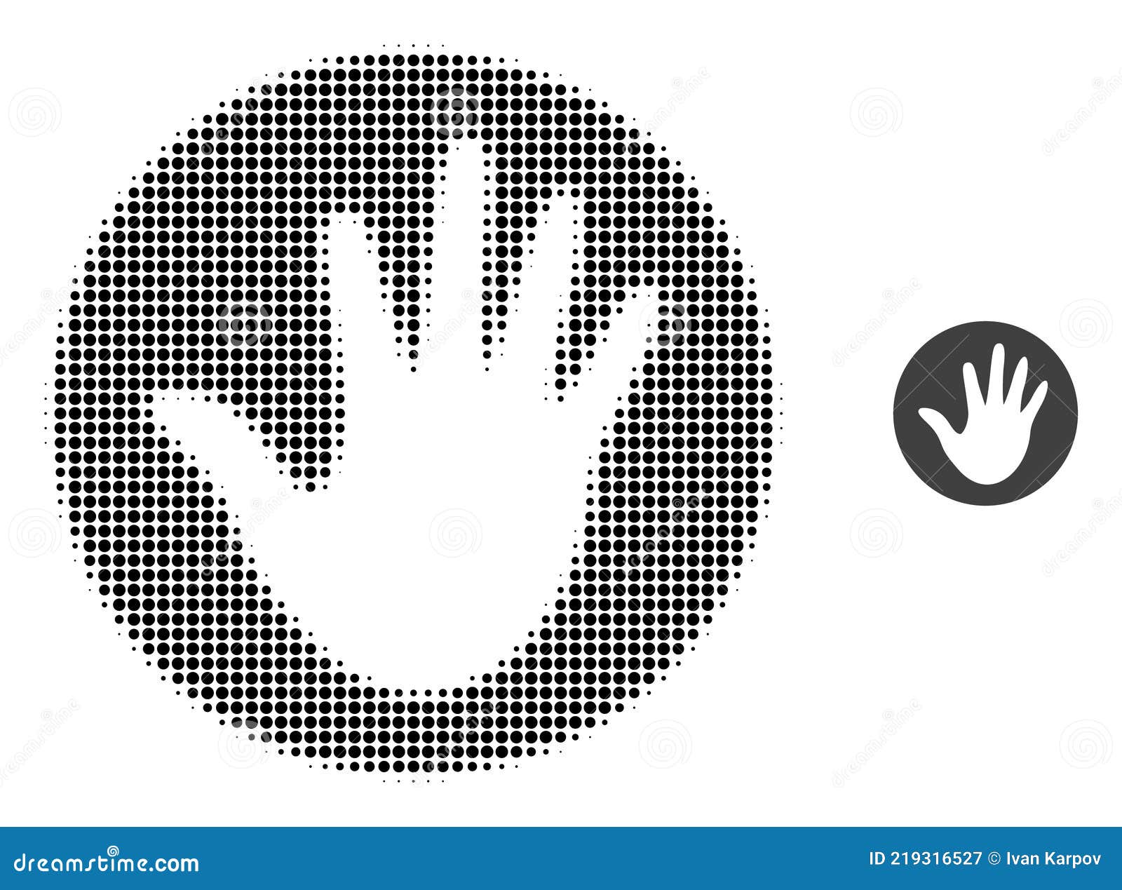 Hand Circle Halftone Dot Icon Stock Vector - Illustration of flat ...