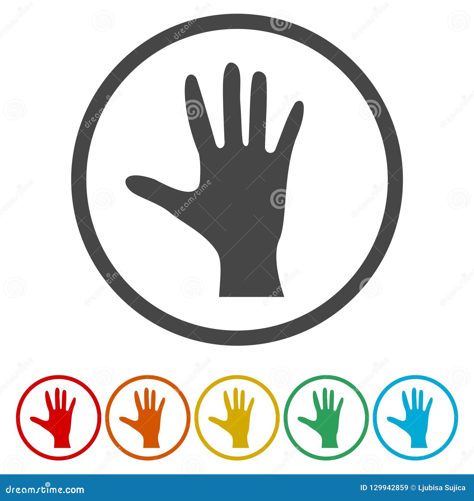 Hand in circle logo icon stock vector. Illustration of logo - 129942859