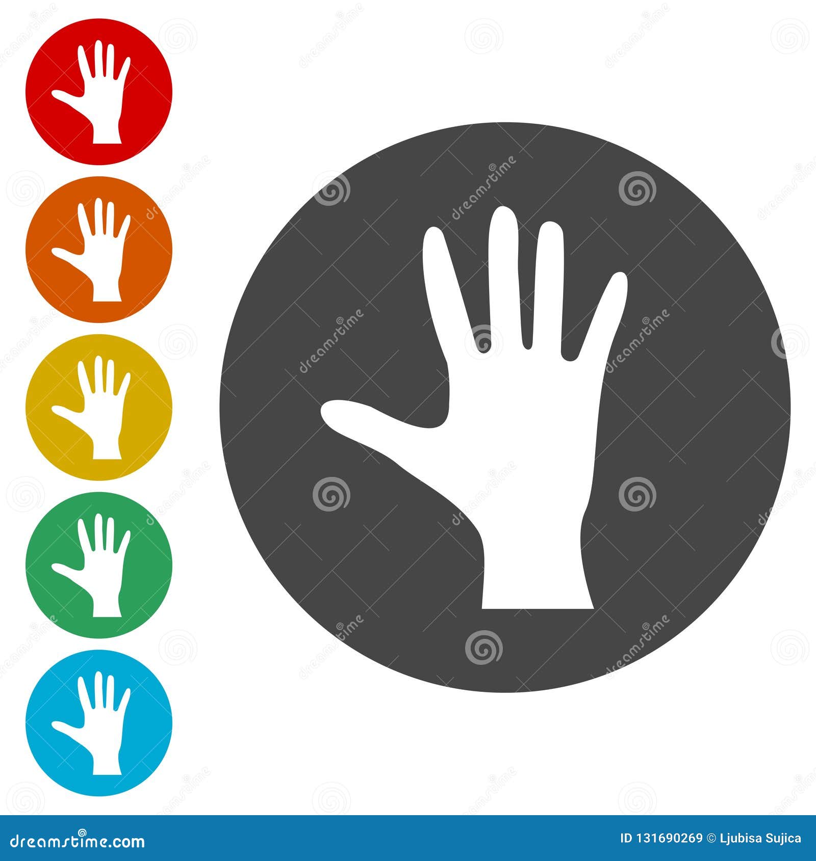Hand in circle logo icon stock vector. Illustration of medical - 131690269