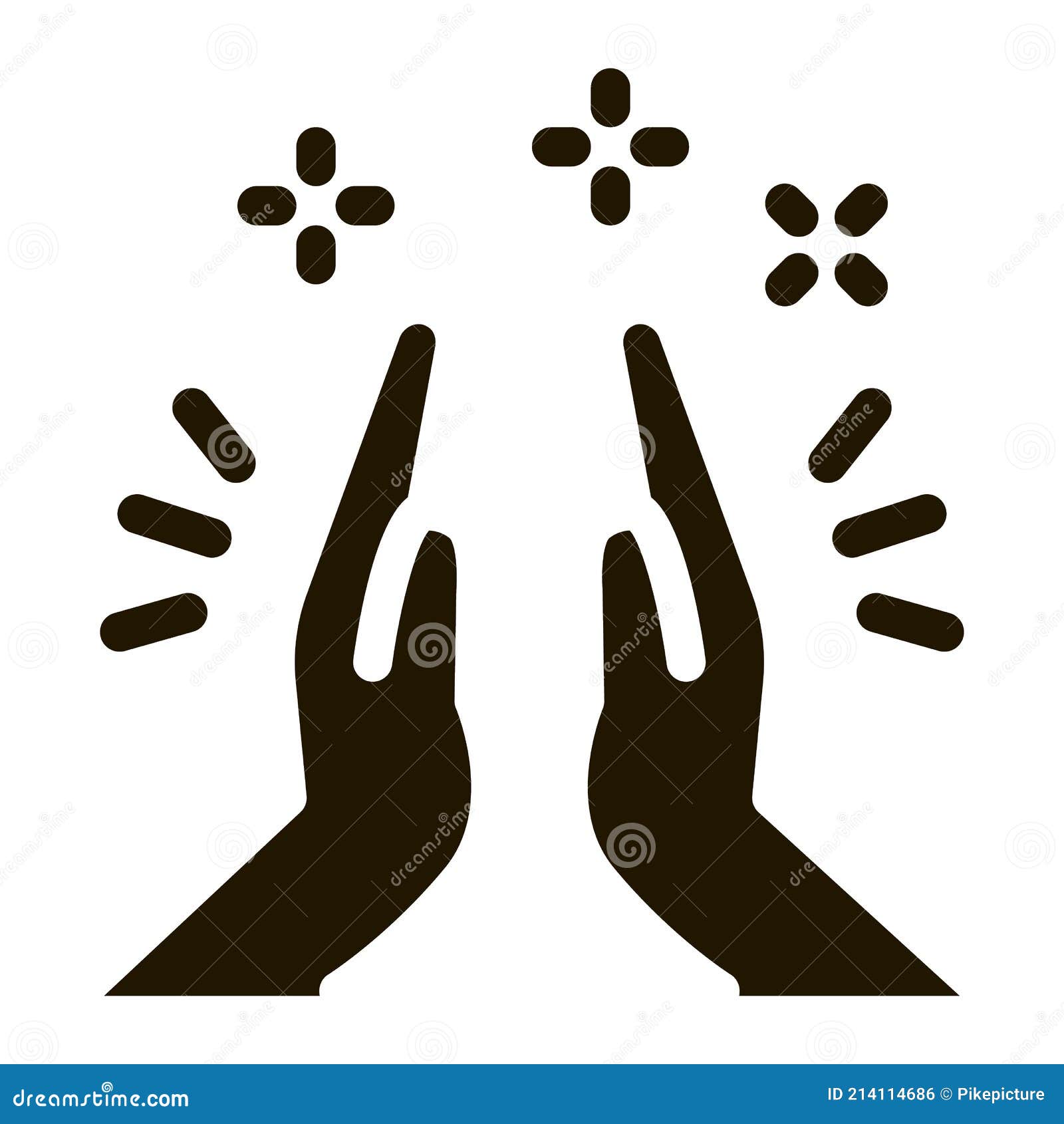 Hand Clapping Icon Vector Glyph Illustration Stock Vector ...