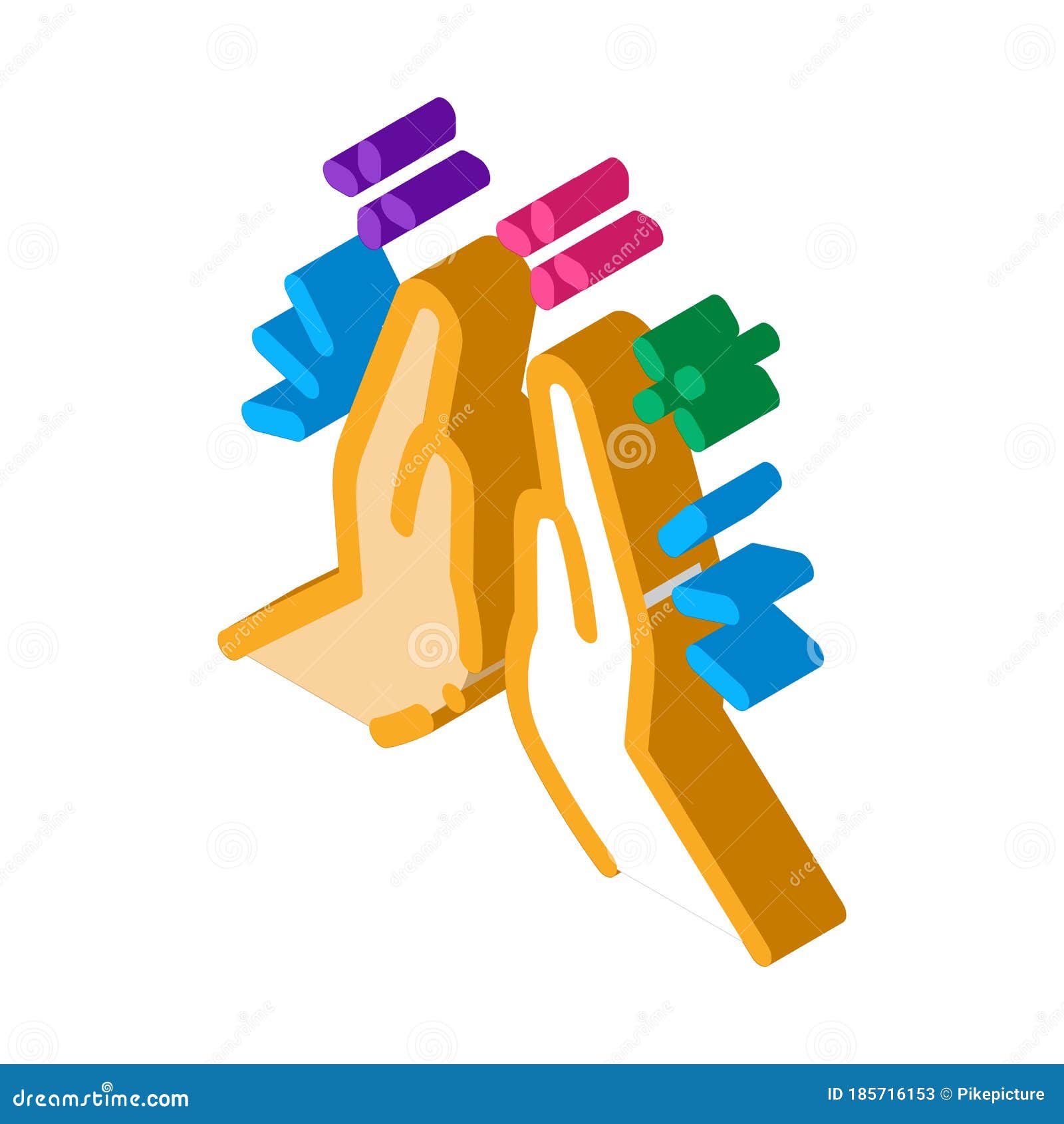 Hand Clapping Isometric Icon Vector Illustration Stock Vector ...
