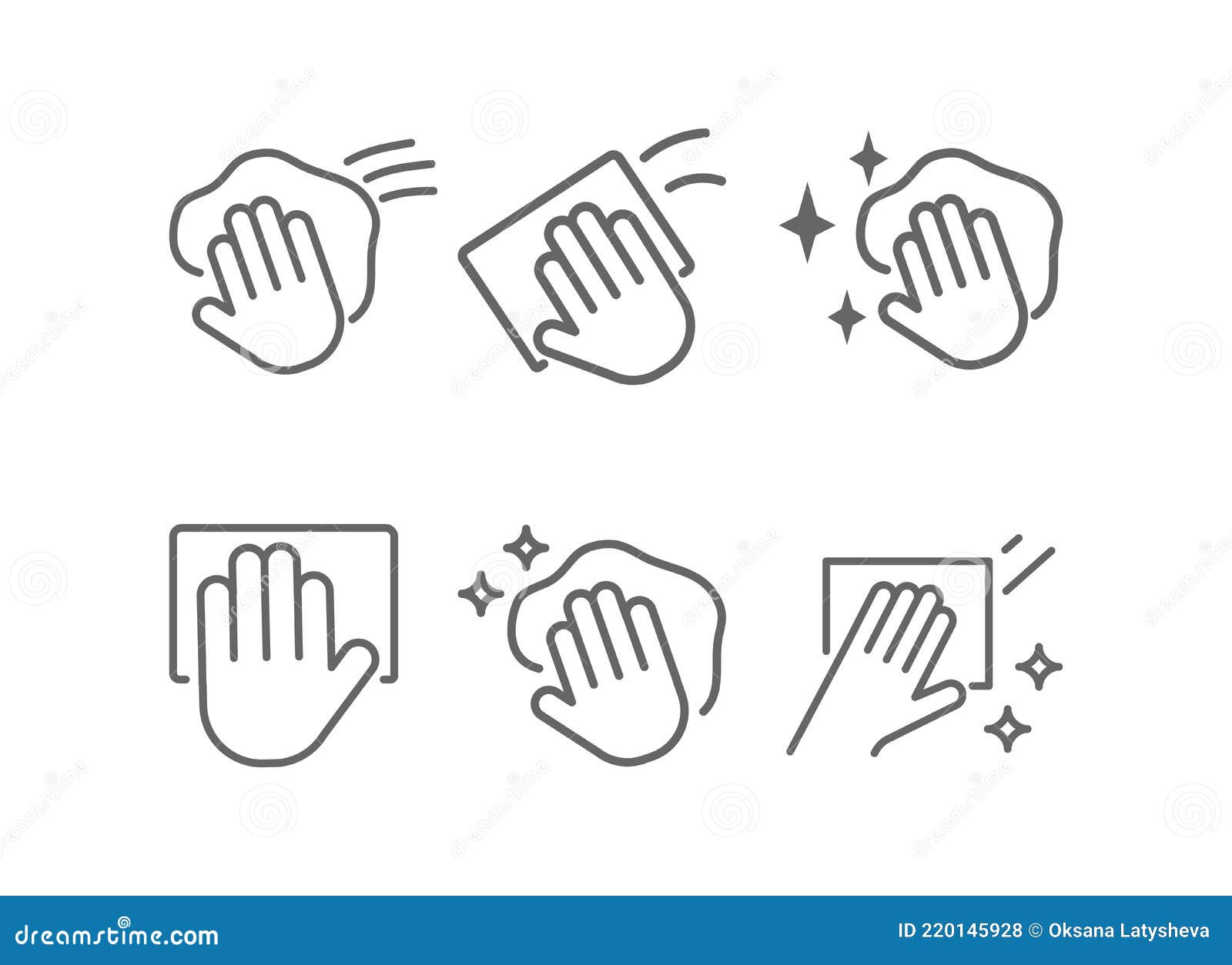Hand Clean Icon Vector Set. Hygiene and Housework Stock Vector ...