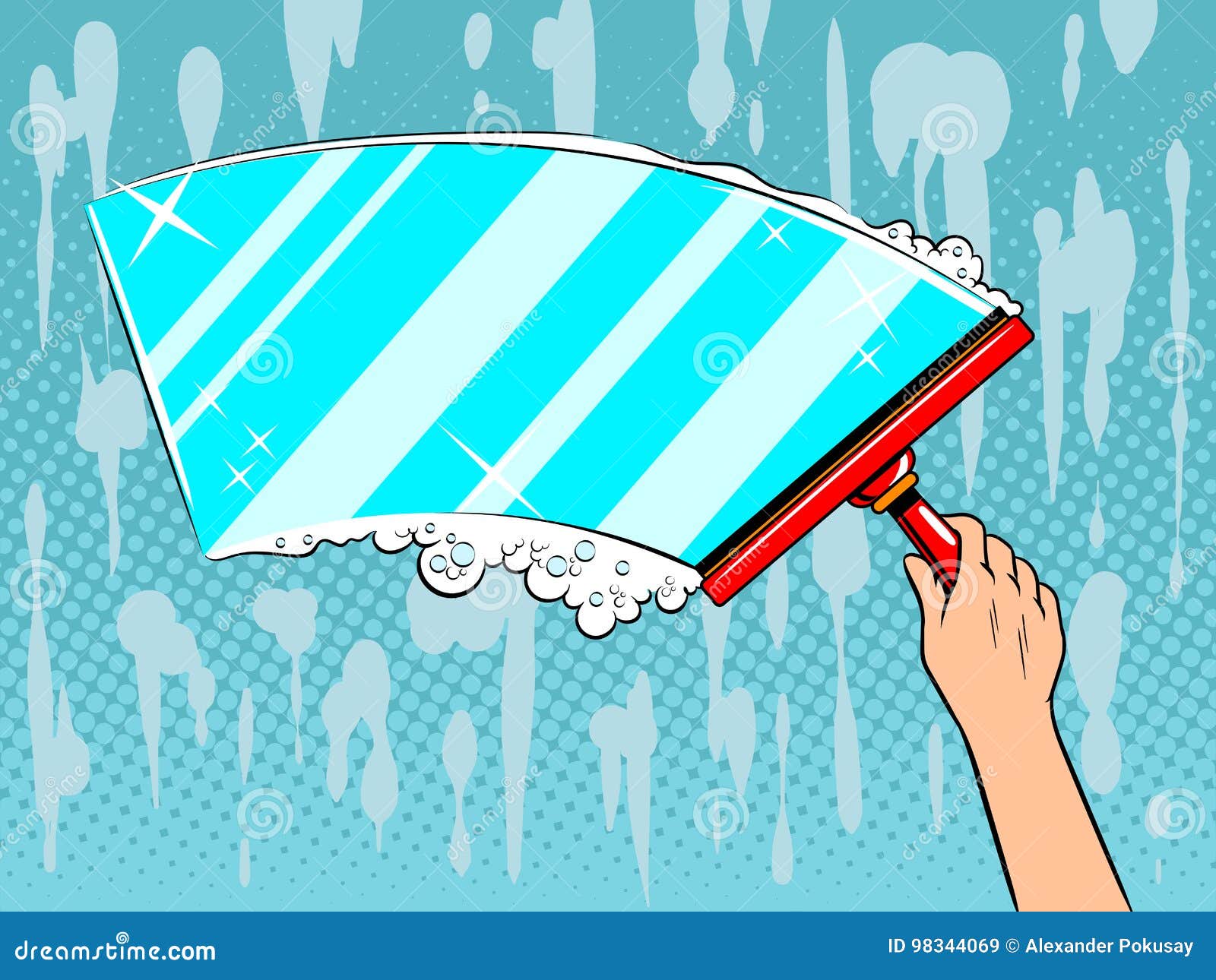 Hand Clean Window Pop Art Vector Illustration Stock Vector ...