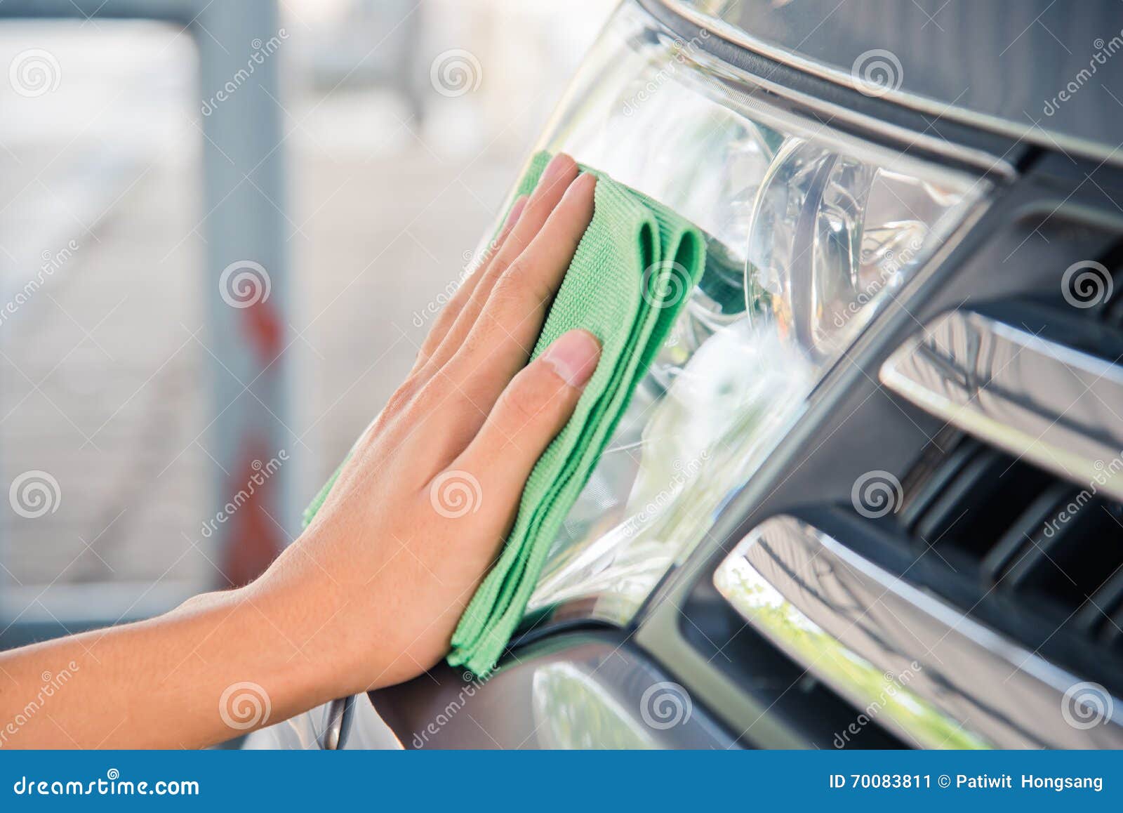 Hand cleaning the car stock image. Image of microfiber - 70083811
