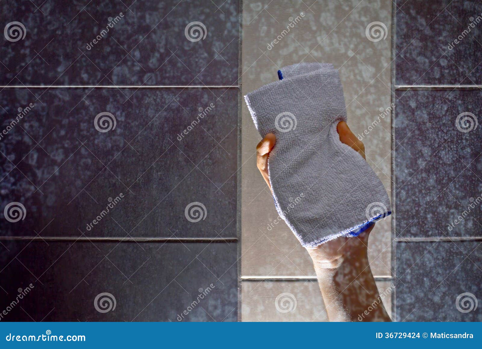 Hand Cleaning Glass Surface Stock Photo - Image of washer, surface ...