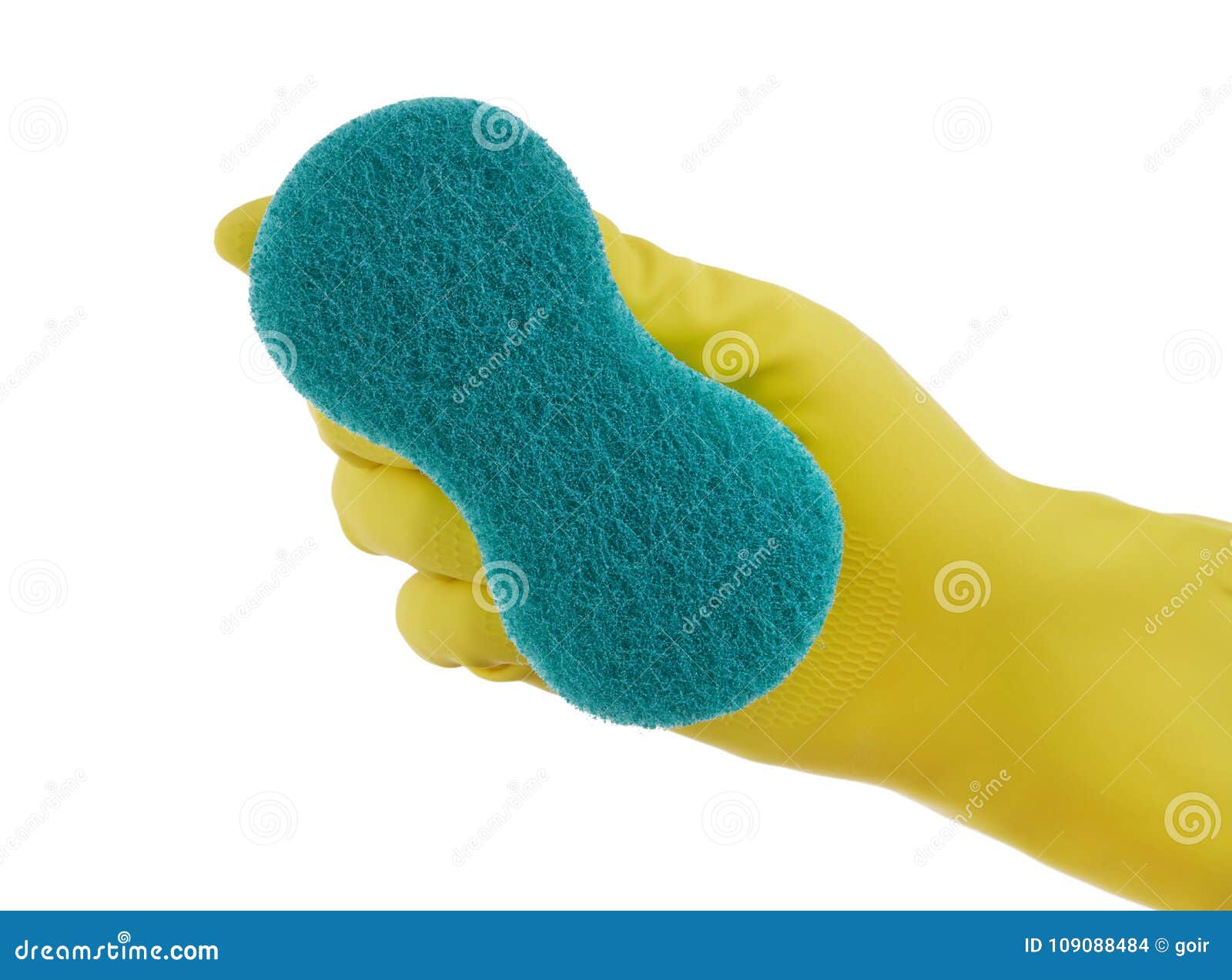 Hand with cleaning sponge stock photo. Image of hand - 109088484