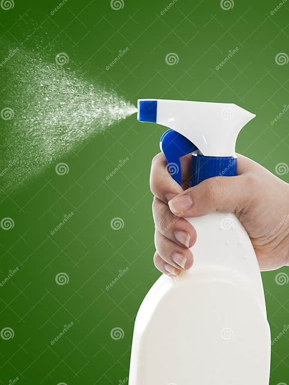Hand with Cleaning Spray Bottle Stock Image - Image of equipment ...