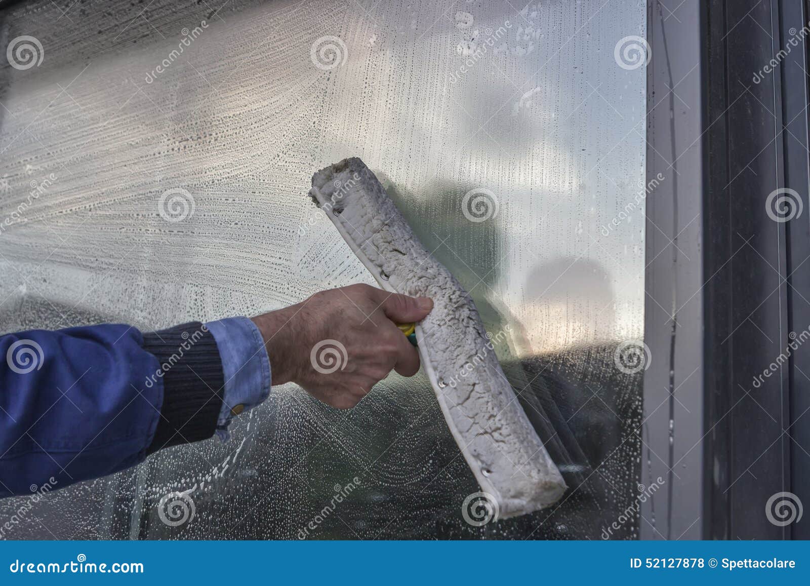 Hand Cleaning Window of a Building 2 Stock Photo - Image of blue ...