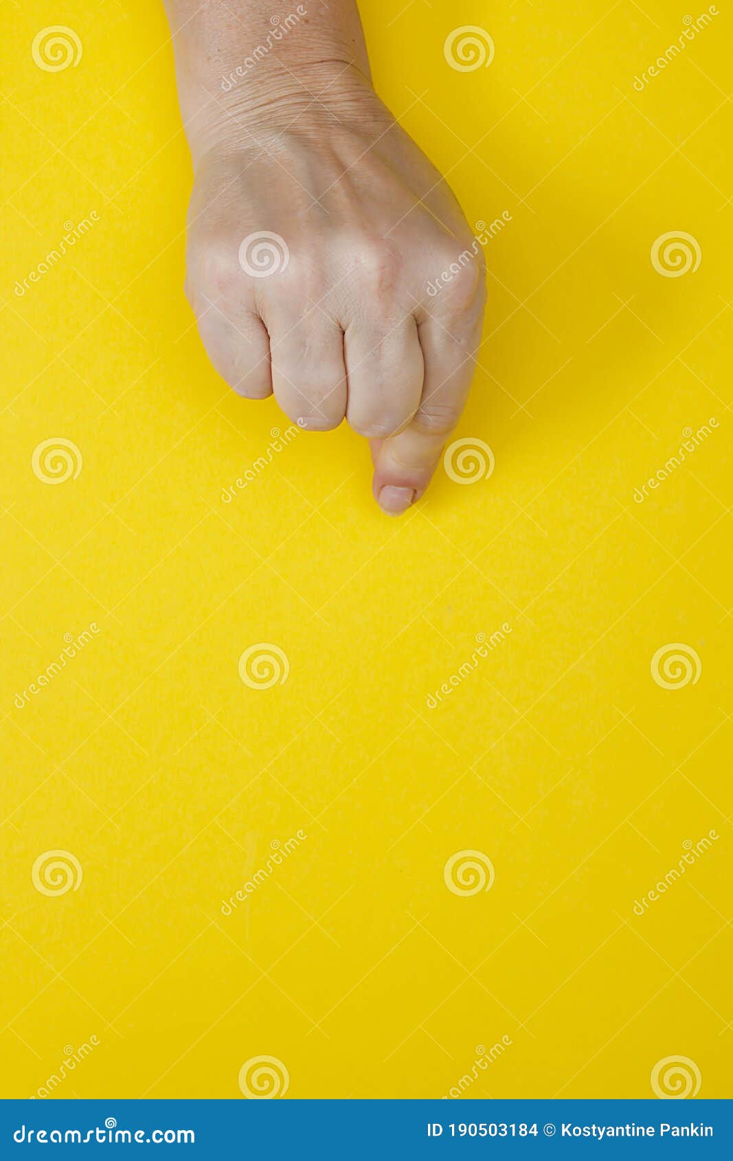 Hand with Clenched Fingers in a Pinch Stock Photo - Image of inlay ...