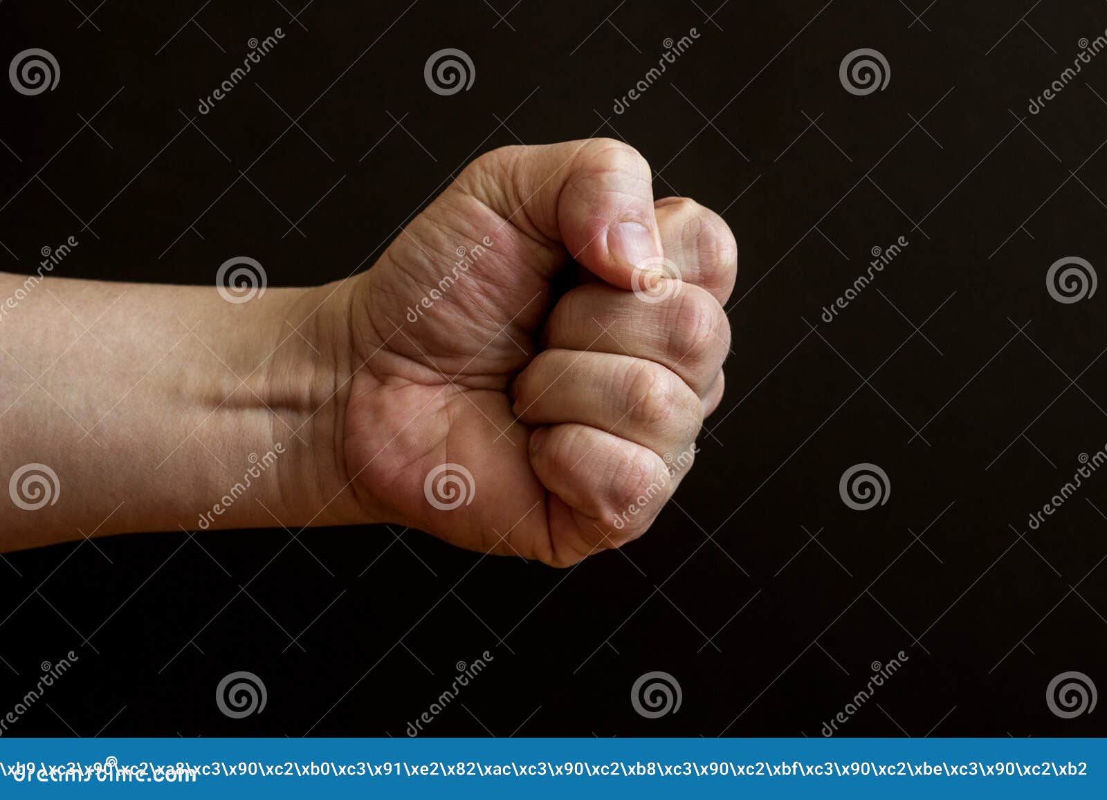 Hand Is Clenched Into A Fist On A Blue Background Royalty-Free Stock ... Hand Is Clenched Into A Fist On A Blue Background Royalty-Free Stock ...