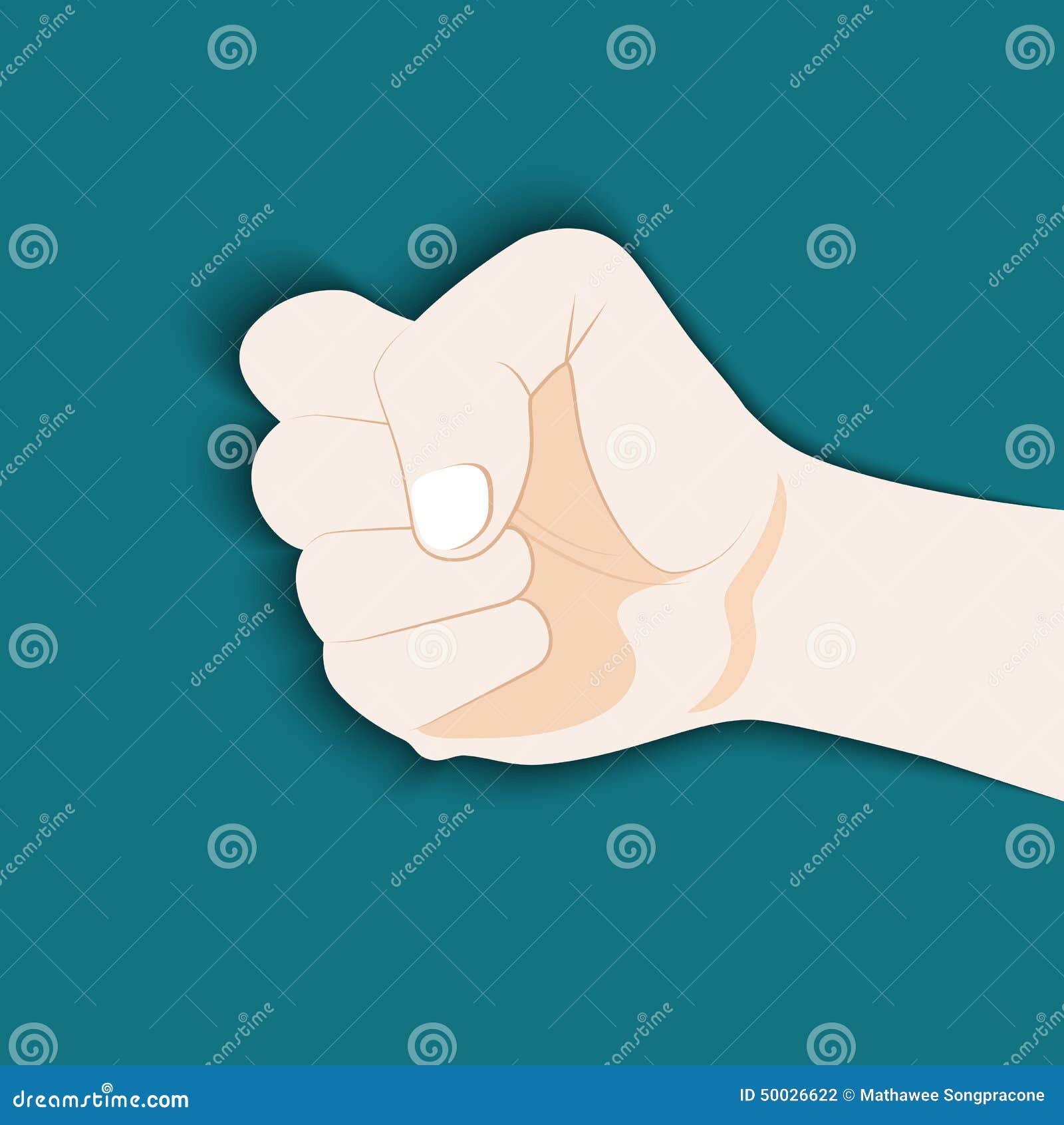 Hand with Clenched Fist Flat Style Vector Stock Vector - Illustration ...