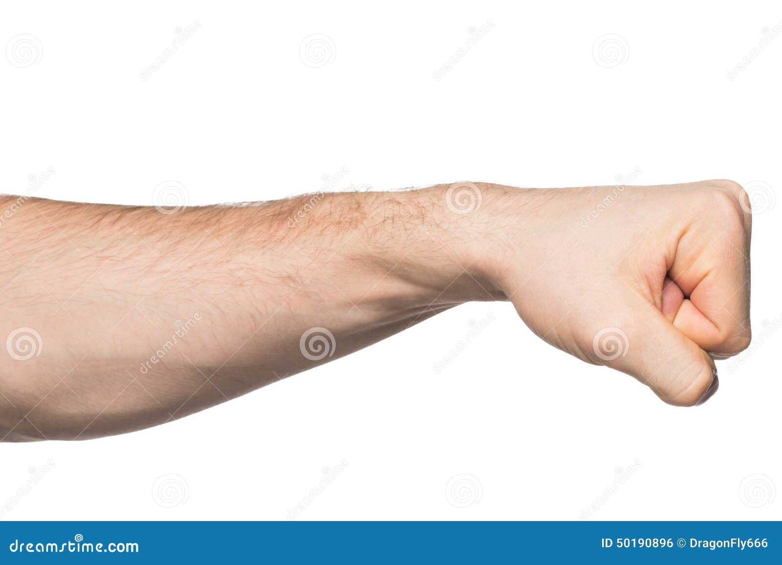 Hand Is Clenched Into A Fist On A Blue Background Royalty-Free Stock ...