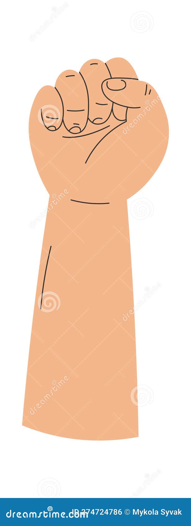 Hand Clenched into a Fist stock vector. Illustration of freedom - 274724786