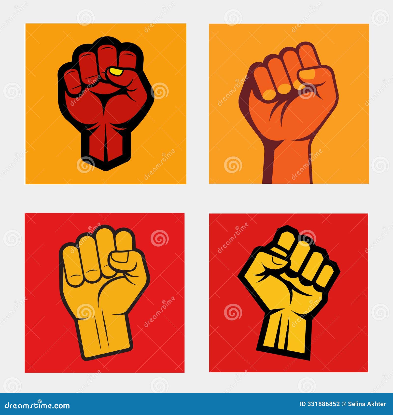 Hand Clenched And Lightning Logo Concept. Catching Lightning. Gradient ...