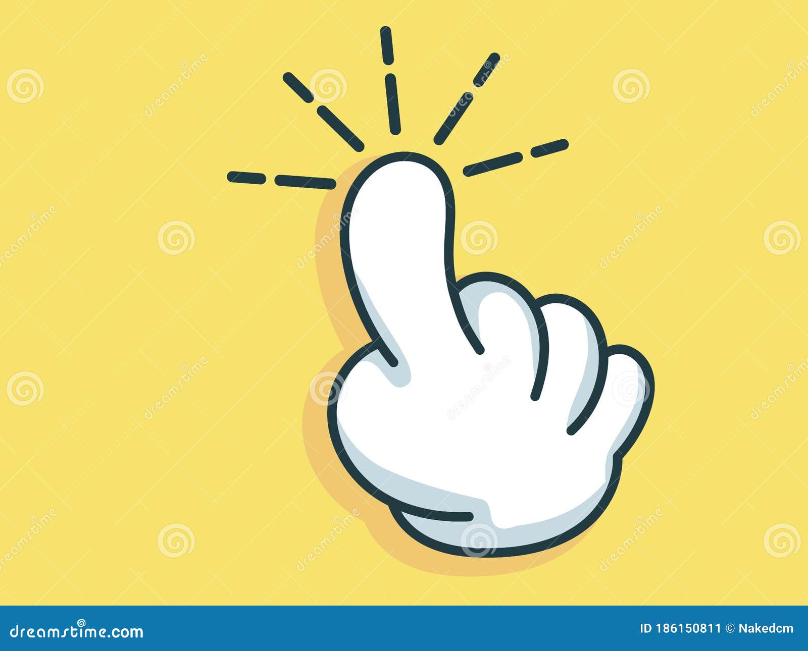 Hand click cartoon vector stock vector. Illustration of choice - 186150811