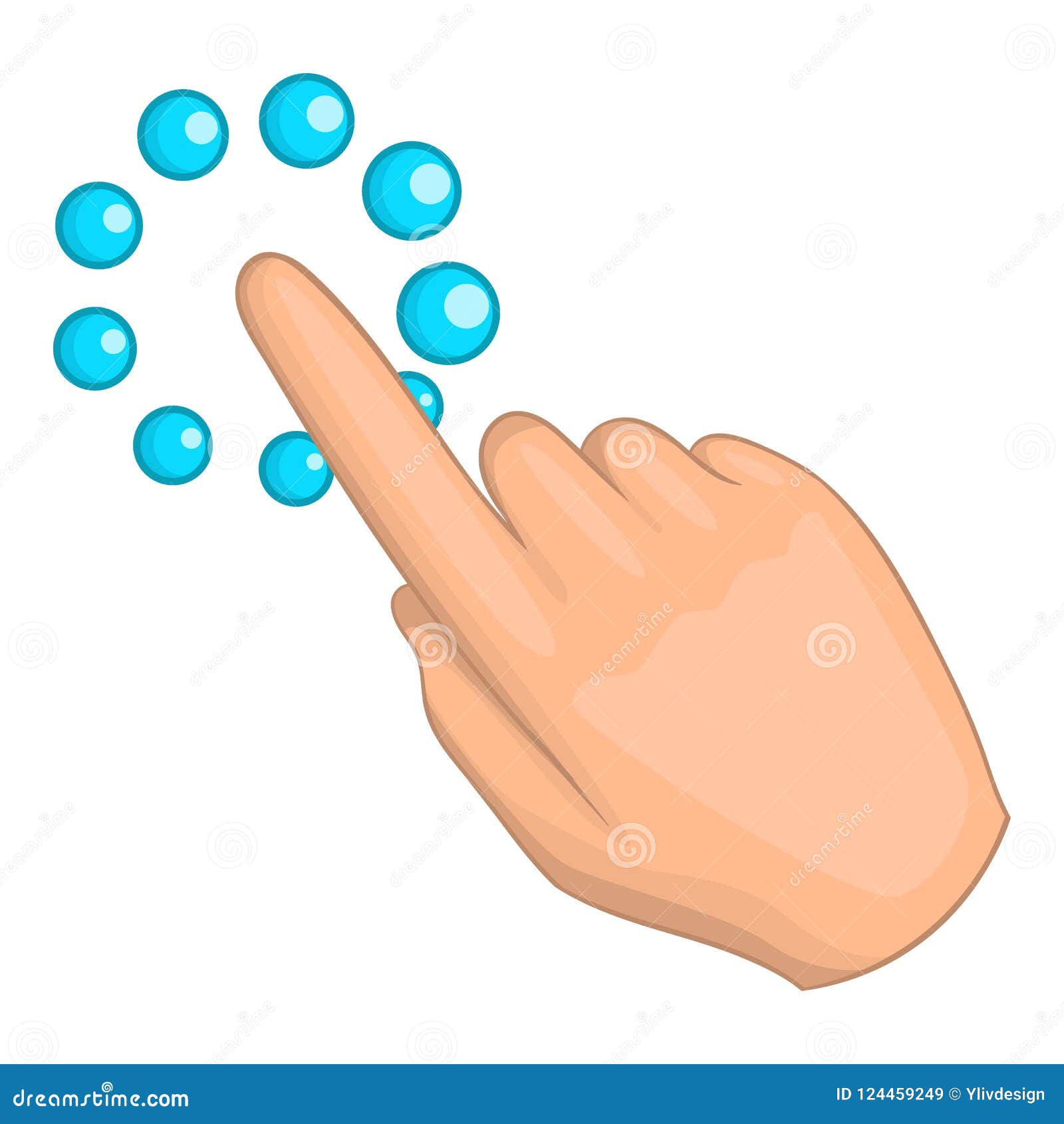 Hand Click Cursor Icon, Cartoon Style Stock Illustration - Illustration ...