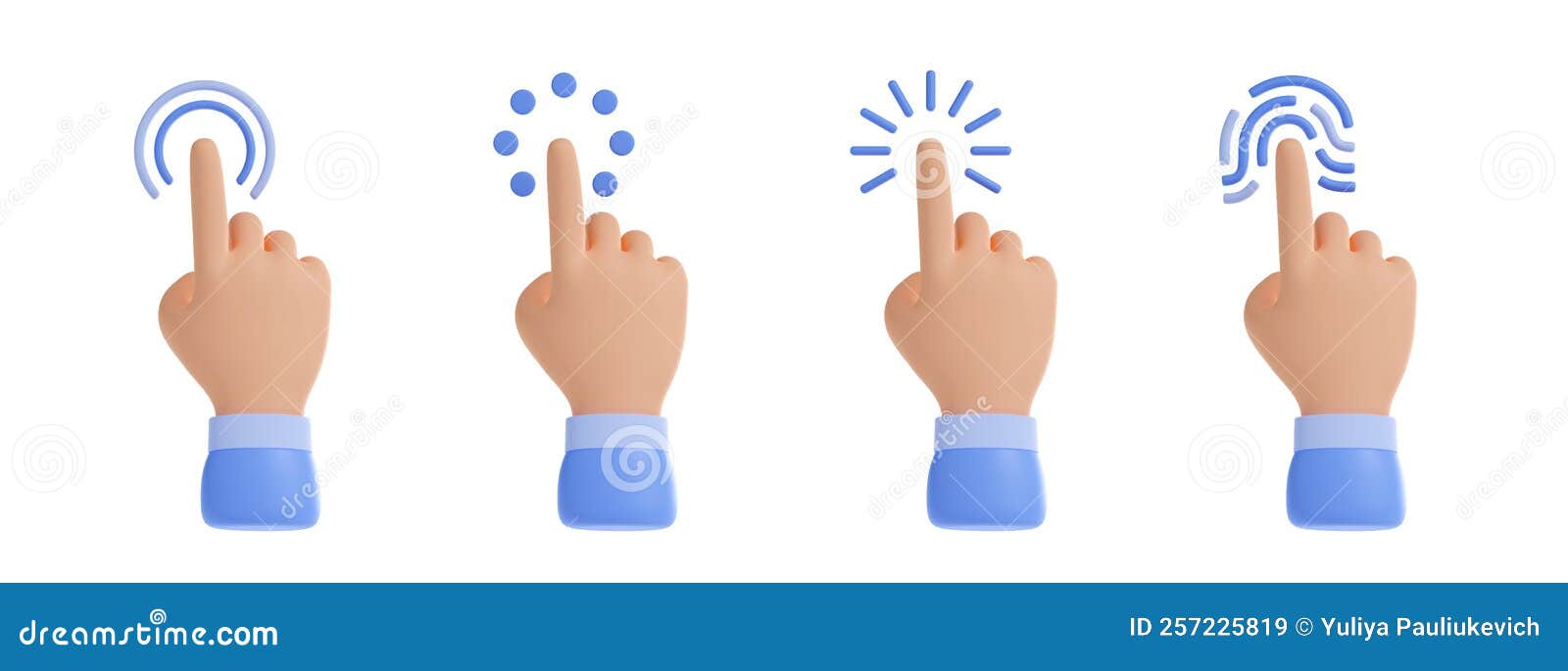 Hand Click 3d Icon, Computer Cursor Stock Illustration - Illustration ...
