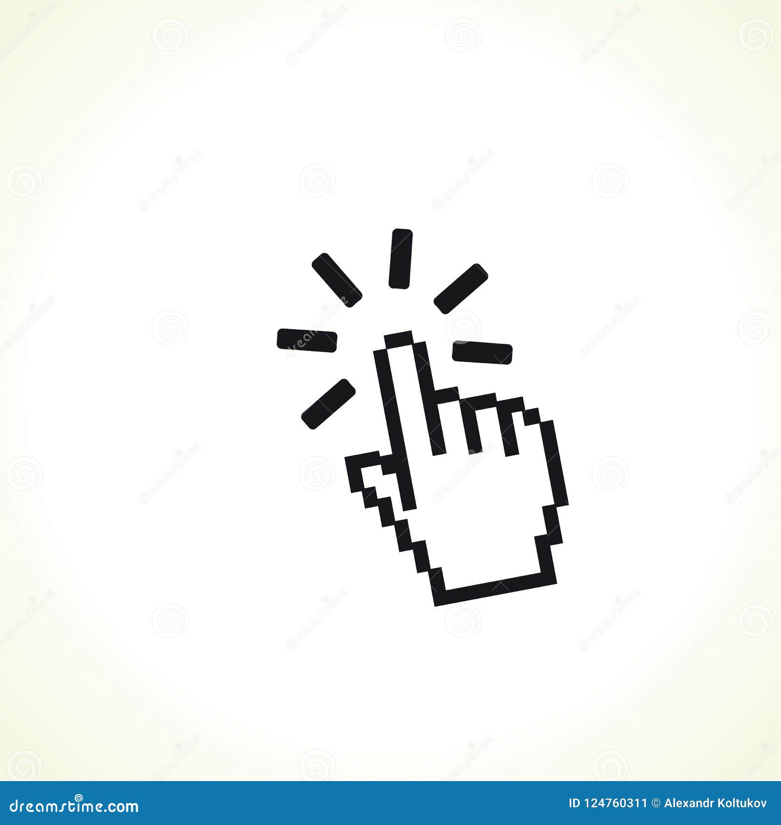 Hand click icon stock vector. Illustration of color - 124760311