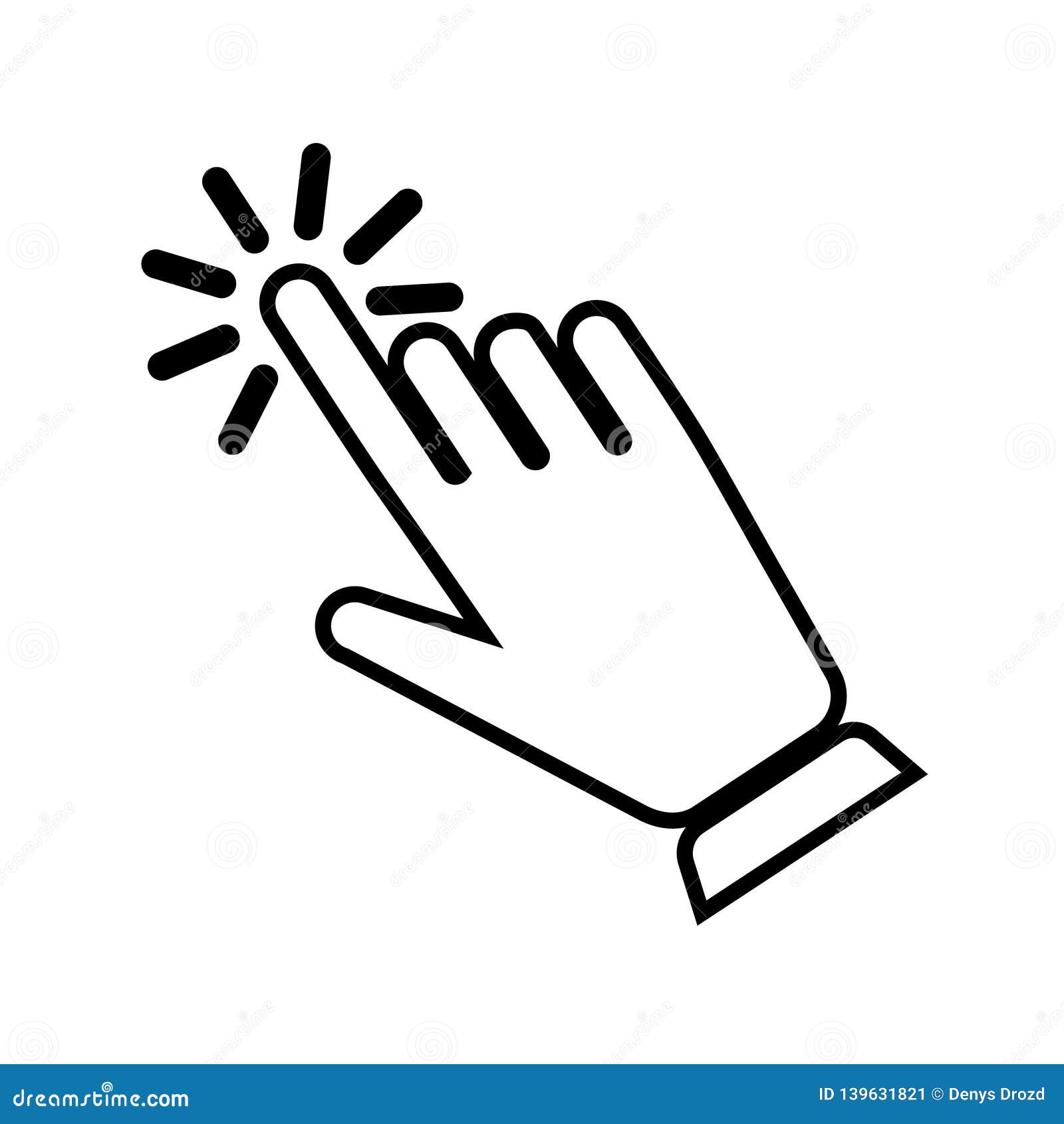 Hand Click Icon, Finger Pointer Isolated Vector Illustration Stock ...