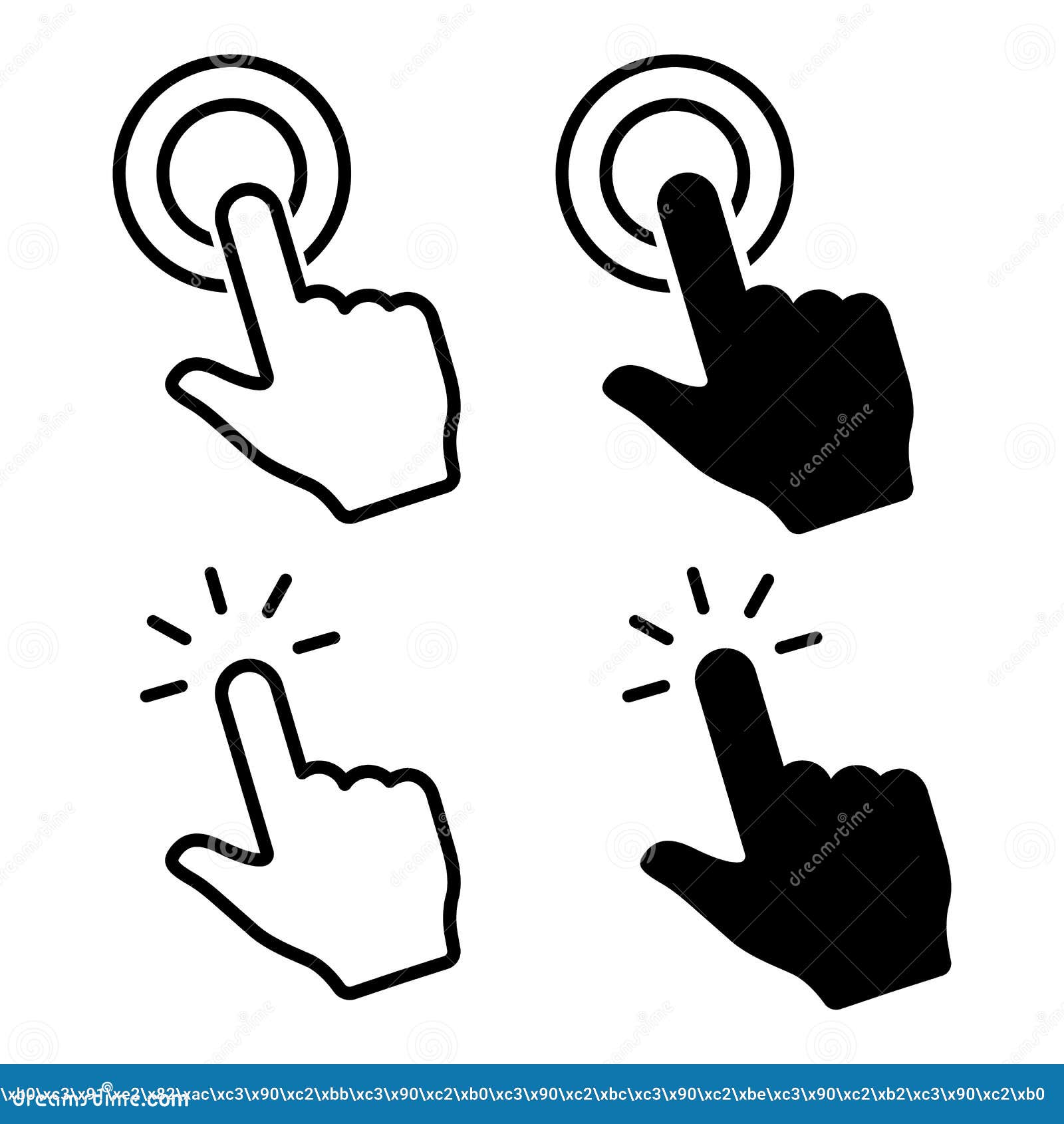 Hand Click Icon. Hand Clicking. Vector Illustration Stock Vector ...
