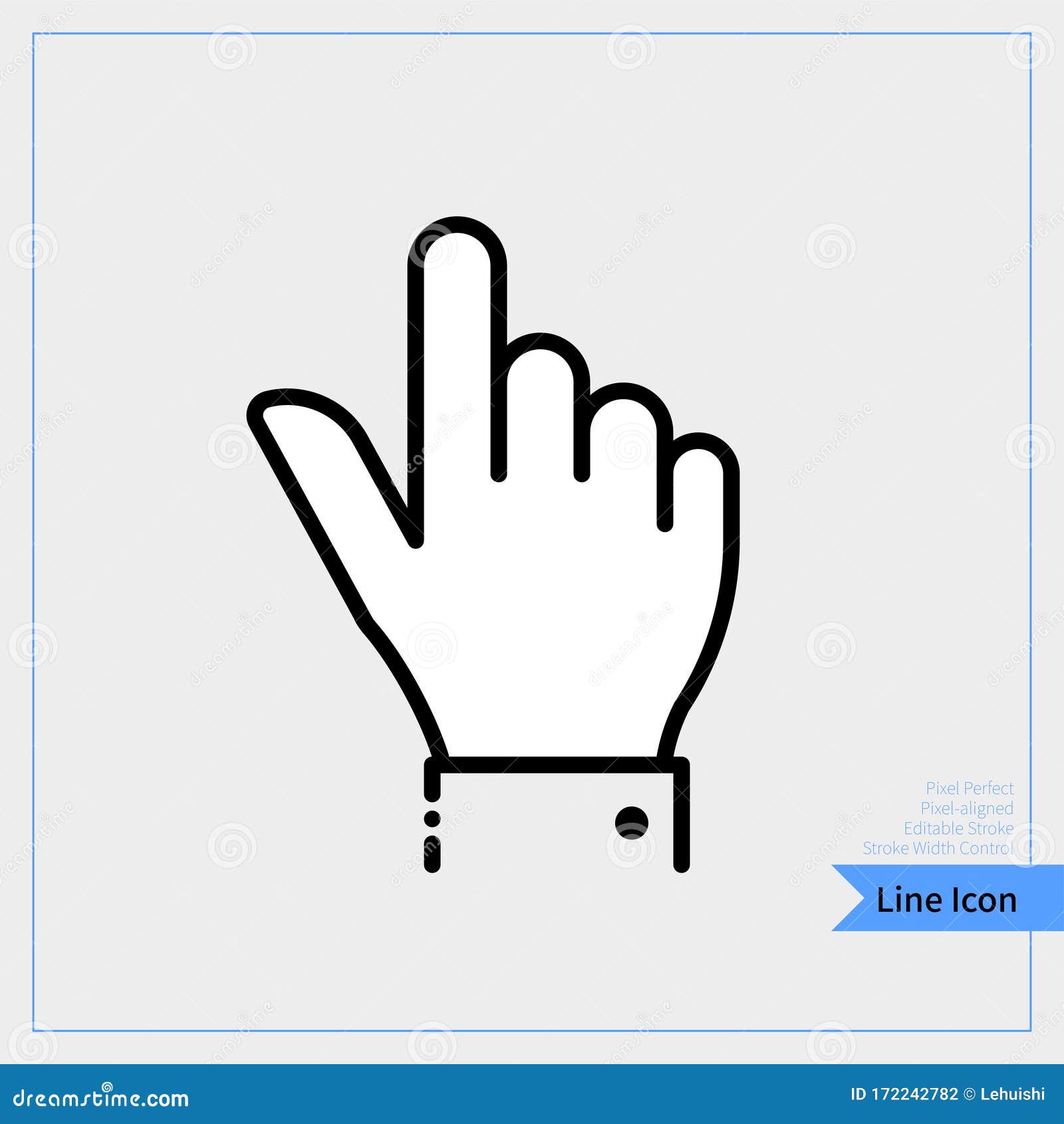 Hand Click Icon - Professional, Pixel-aligned, Pixel Perfect, Editable ...