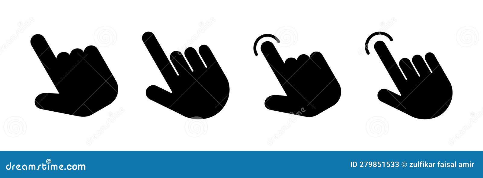 Hand Click Icon . Pointer Icon Vector. Hand Cursor Icon Vector Stock ...