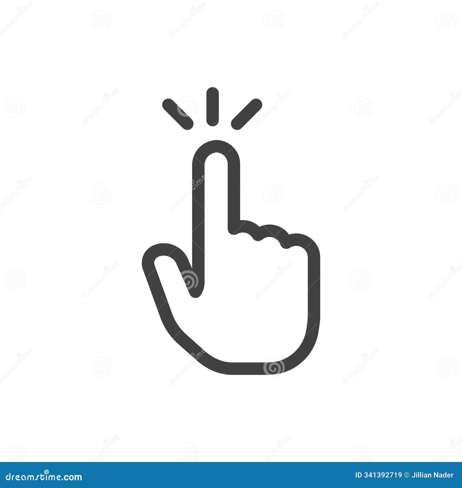 Hand Click Icon Simple Outline Vector Logo Stock Vector - Illustration ...