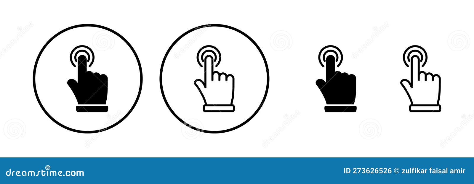Hand Click Icon Vector. Clicking Finger Icon Stock Vector ...