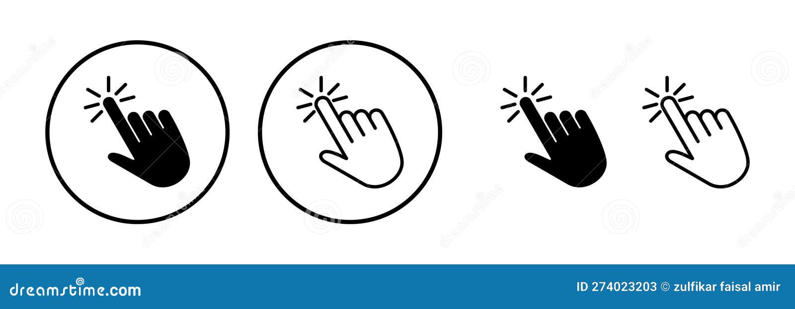 Hand Click Icon . Clicking Finger Icon. Pointer Icon Stock Vector ...