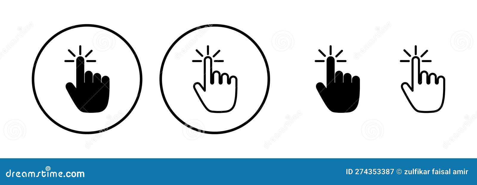 Hand Click Icon . Clicking Finger Icon. Pointer Icon Stock Vector ...