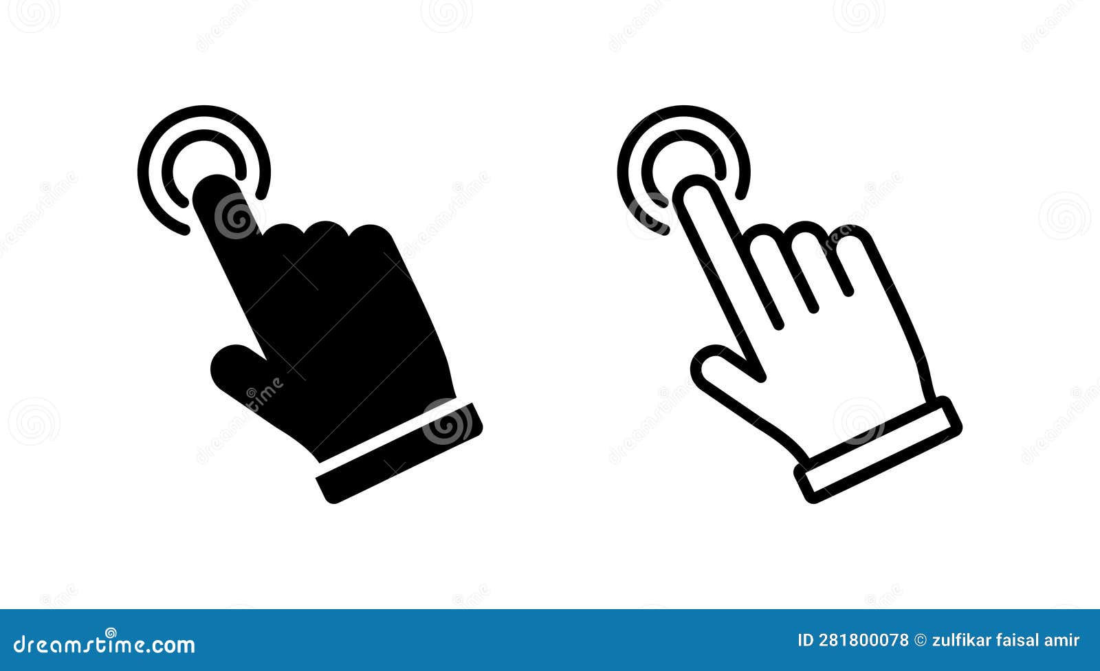 Hand Click Icon . Clicking Finger Icon. Pointer Icon Stock Vector ...