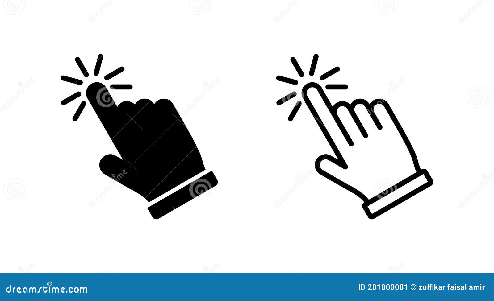 Hand Click Icon . Clicking Finger Icon. Pointer Icon Stock Vector ...