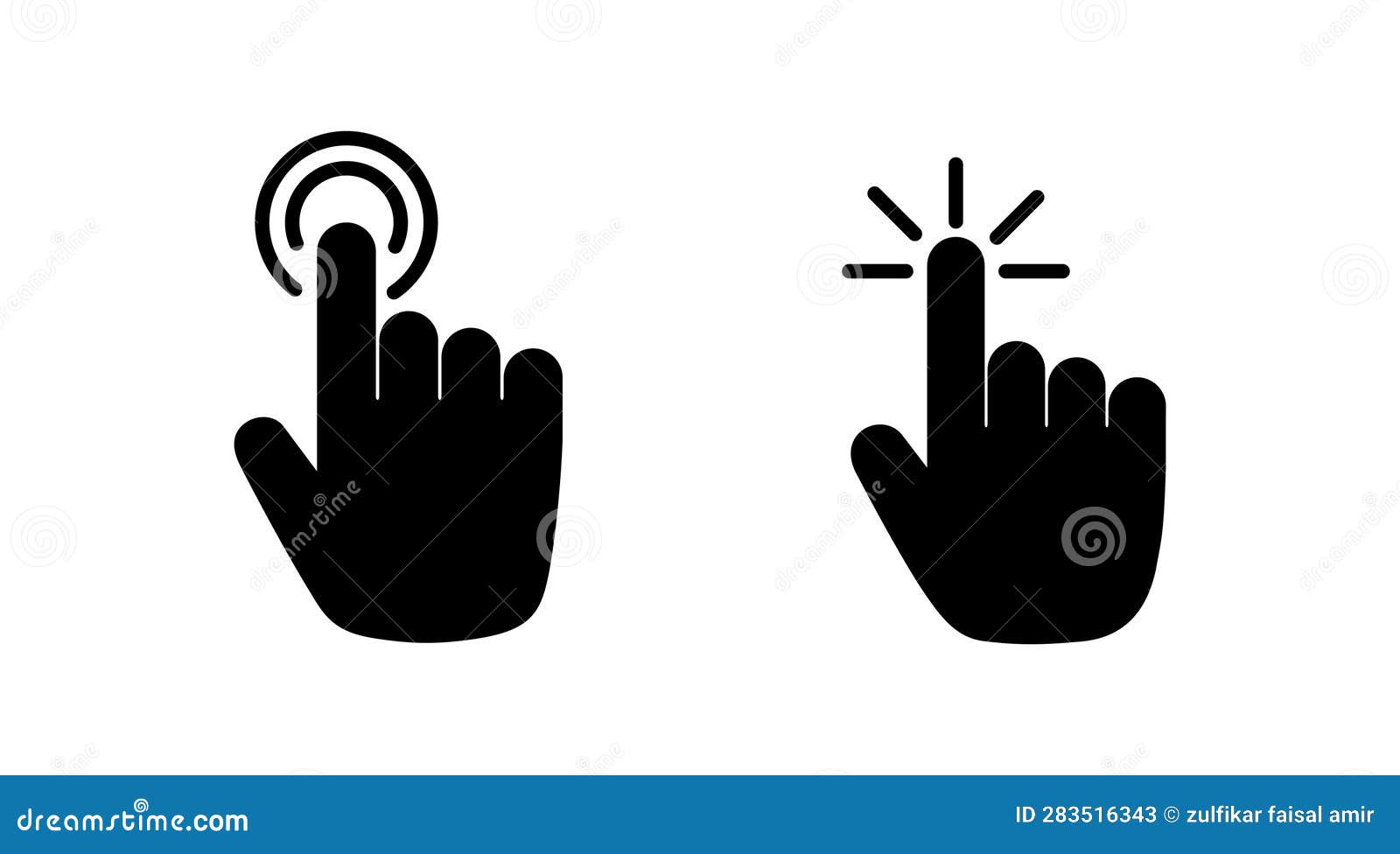 Hand Click Icon . Clicking Finger Icon. Pointer Icon Stock Vector ...