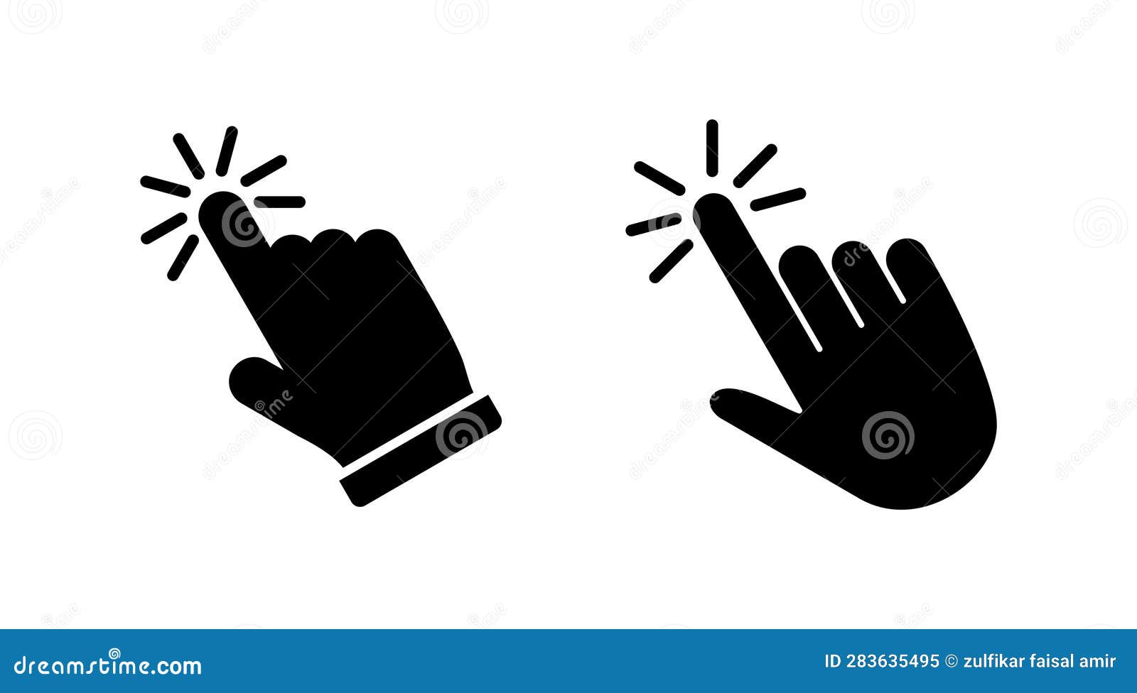Hand Click Icon . Clicking Finger Icon. Pointer Icon Stock Vector ...
