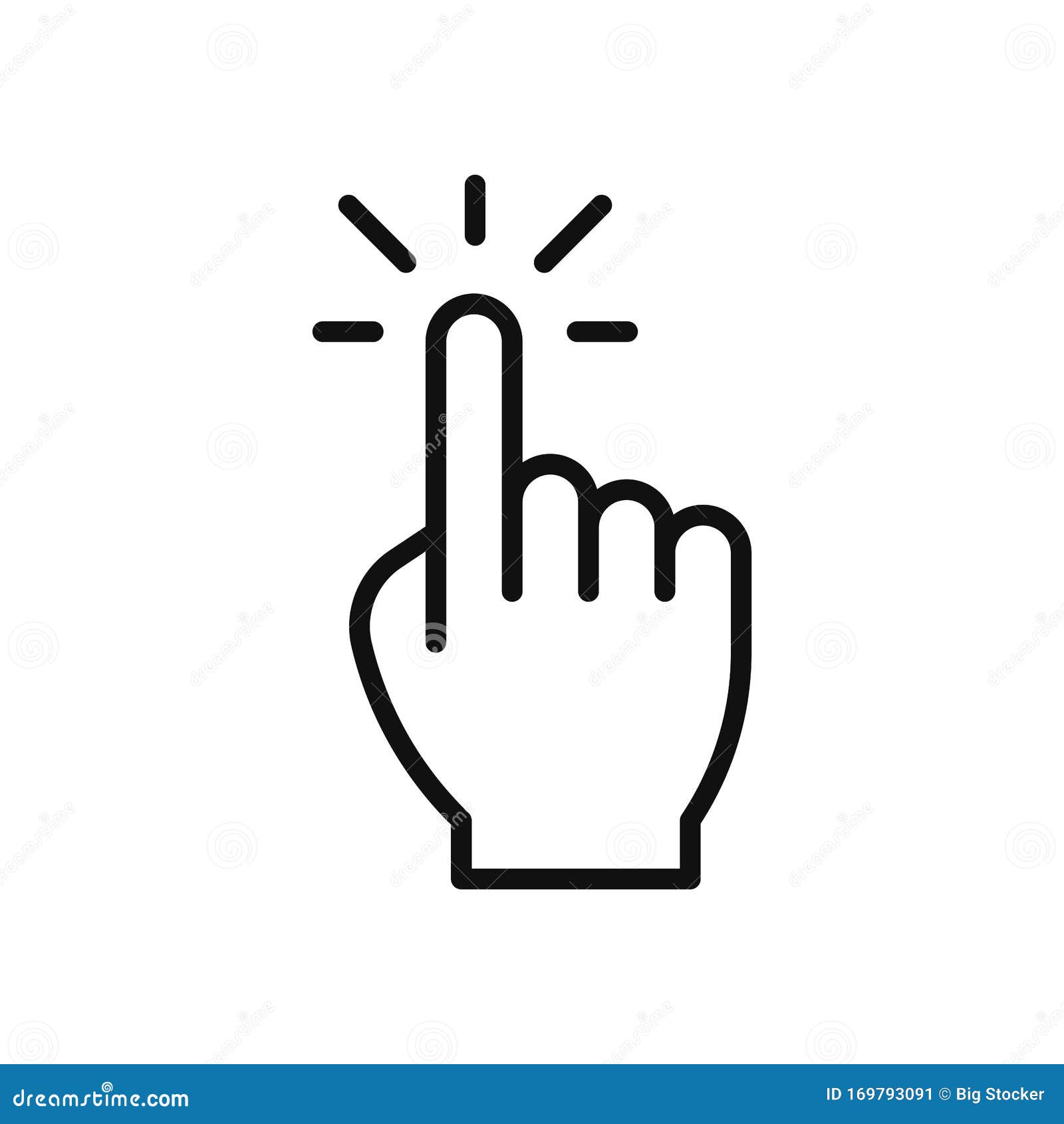 Click Icon, Finger Press, Hand Click, Button, Touch Vector Symbol ...