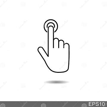 Hand Click Linear Style Sign for Mobile Concept.Cursor Pointer Symbol ...